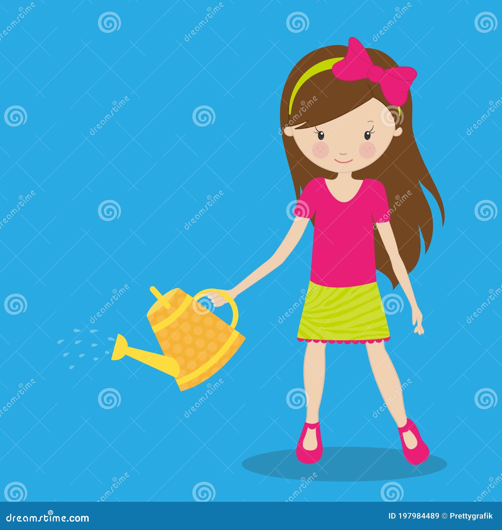 Gardening with Watering Can 02 Stock Vector - Illustration of vector ...