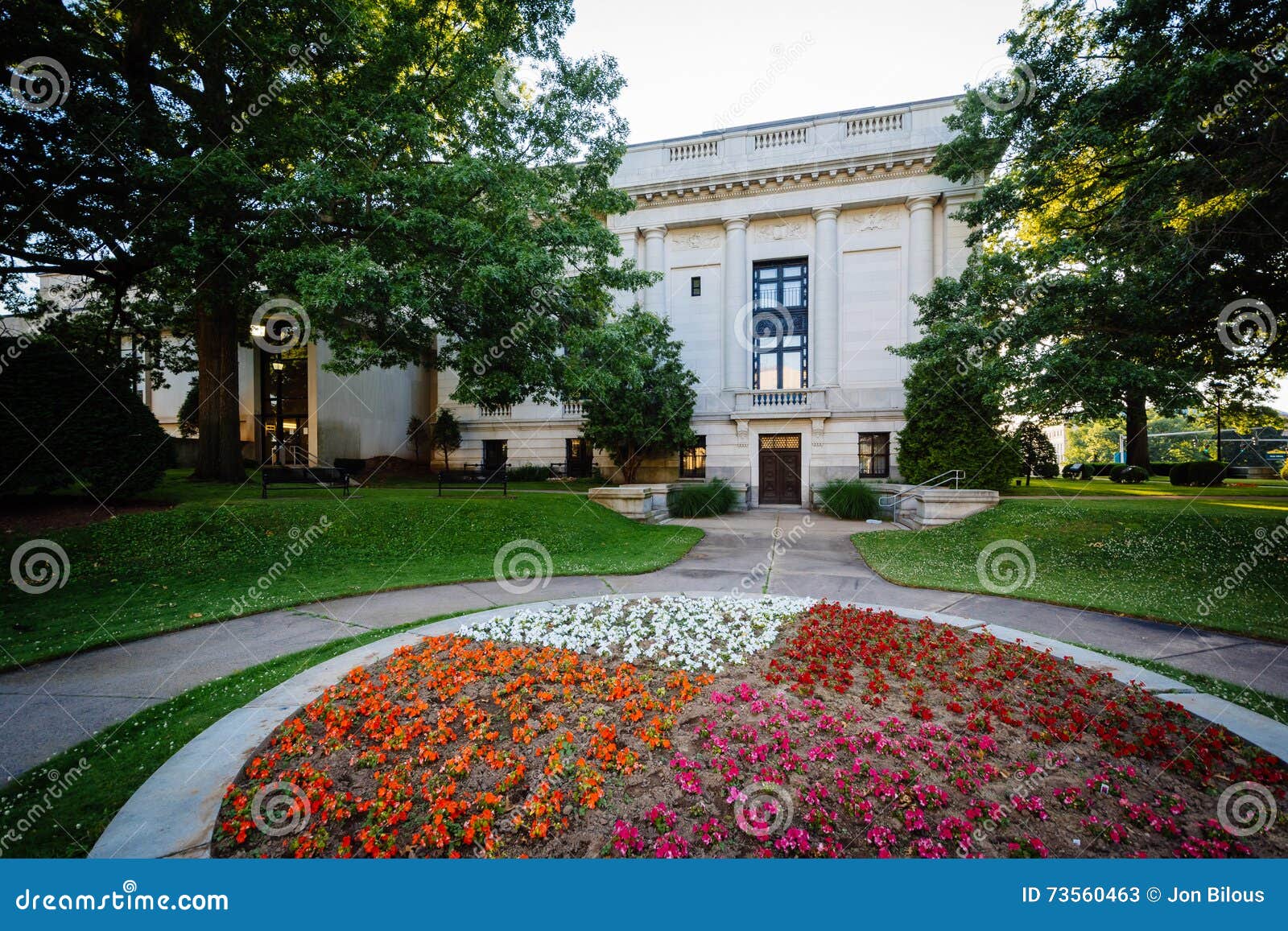 Gardens and the Connecticut State Library, in Hartford, Connecticut ...