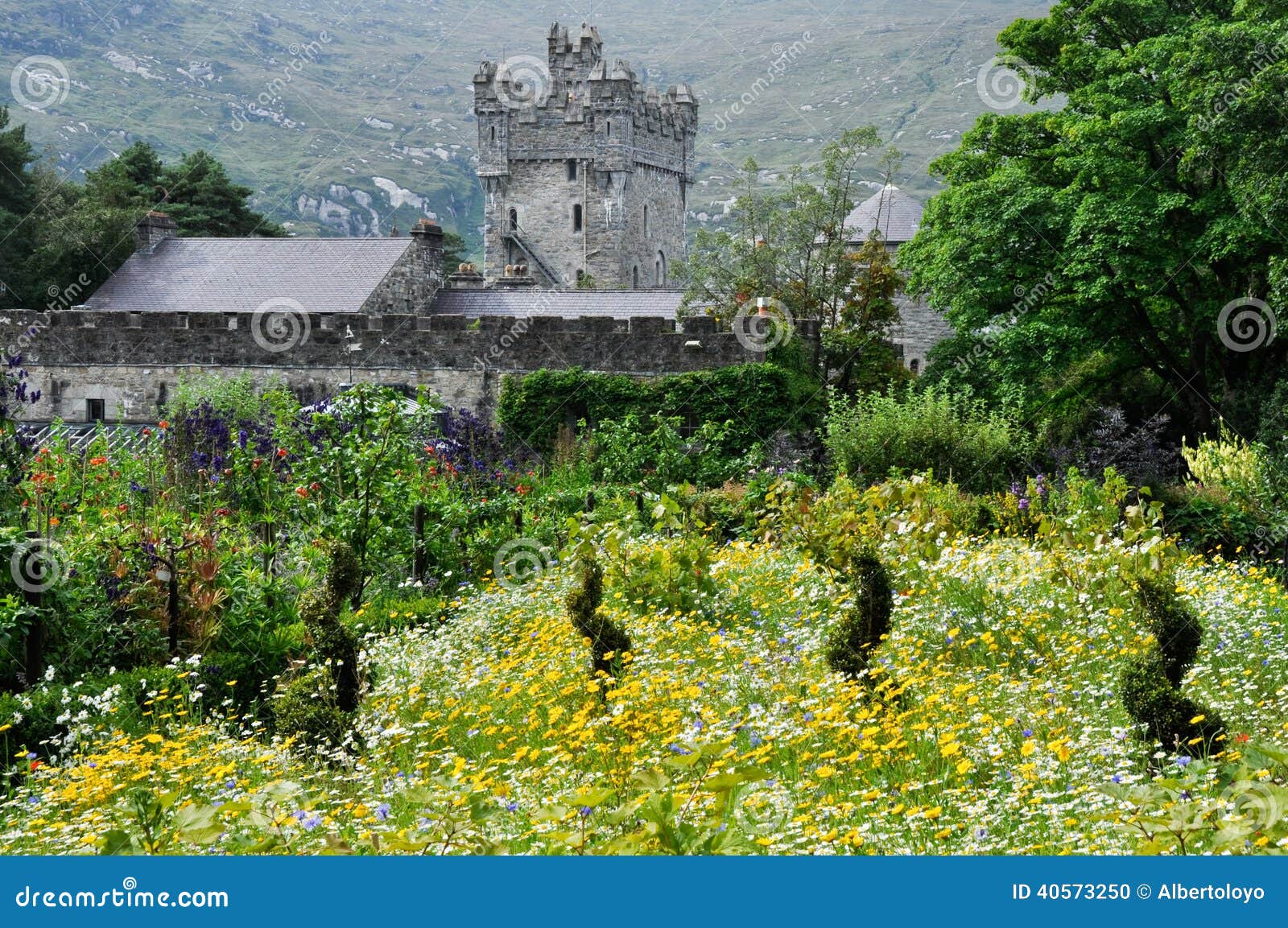 Gardens of Glenveagh Castle (Ireland) Stock Photo - Image of europe ...