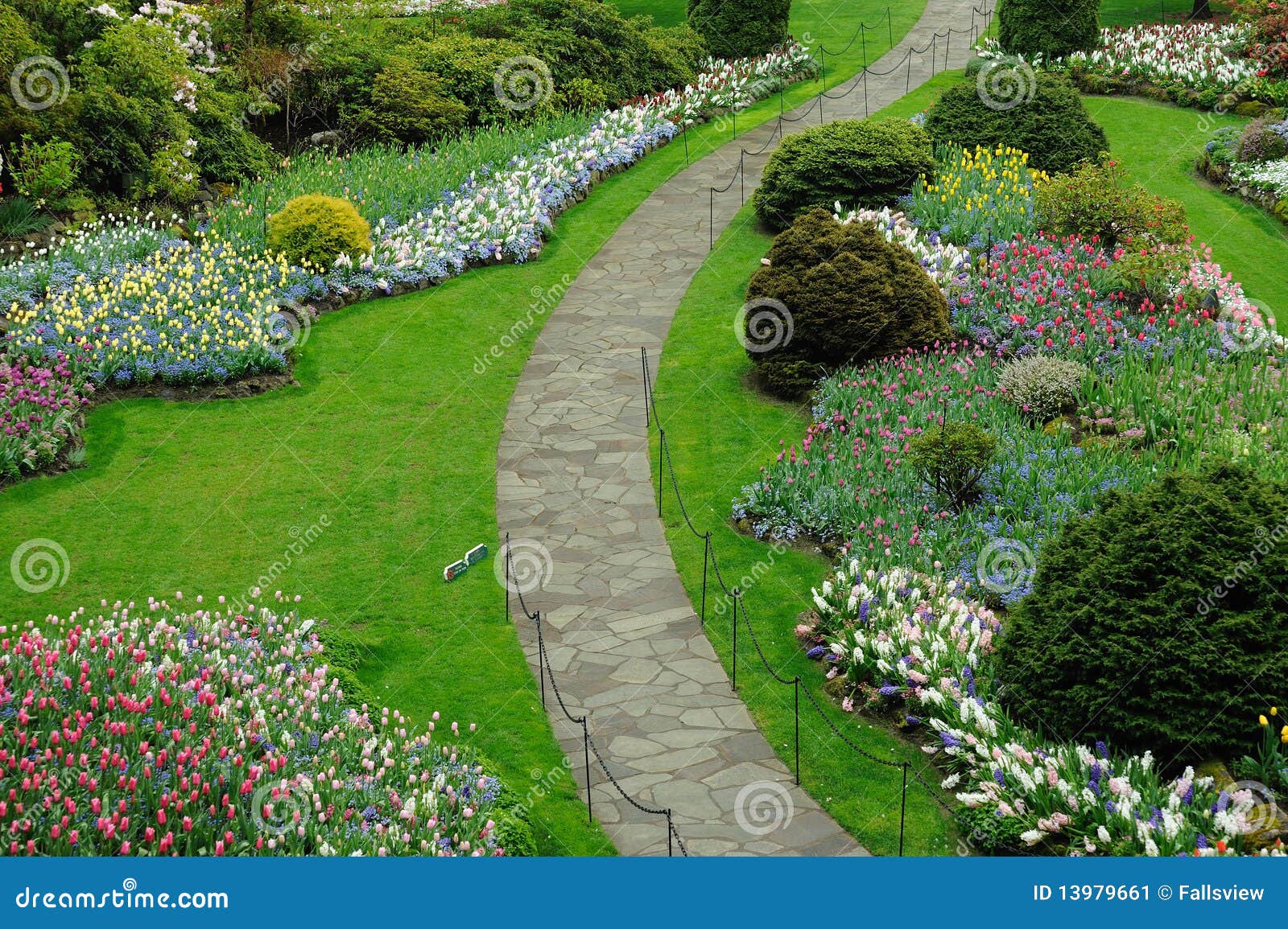 Gardens path stock image. Image of landscapes, neat, colors - 13979661