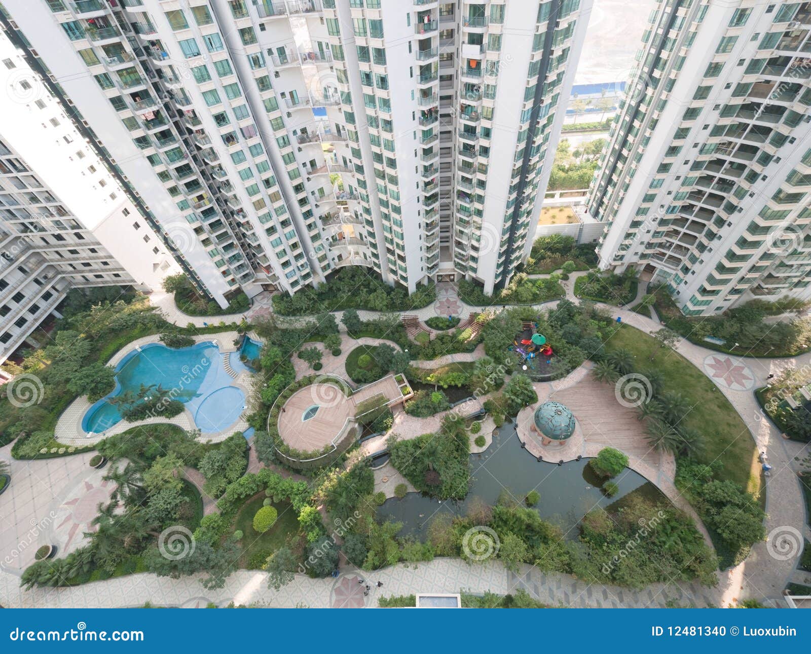 Gardens in a Residence Community Stock Photo - Image of pool, gardens ...