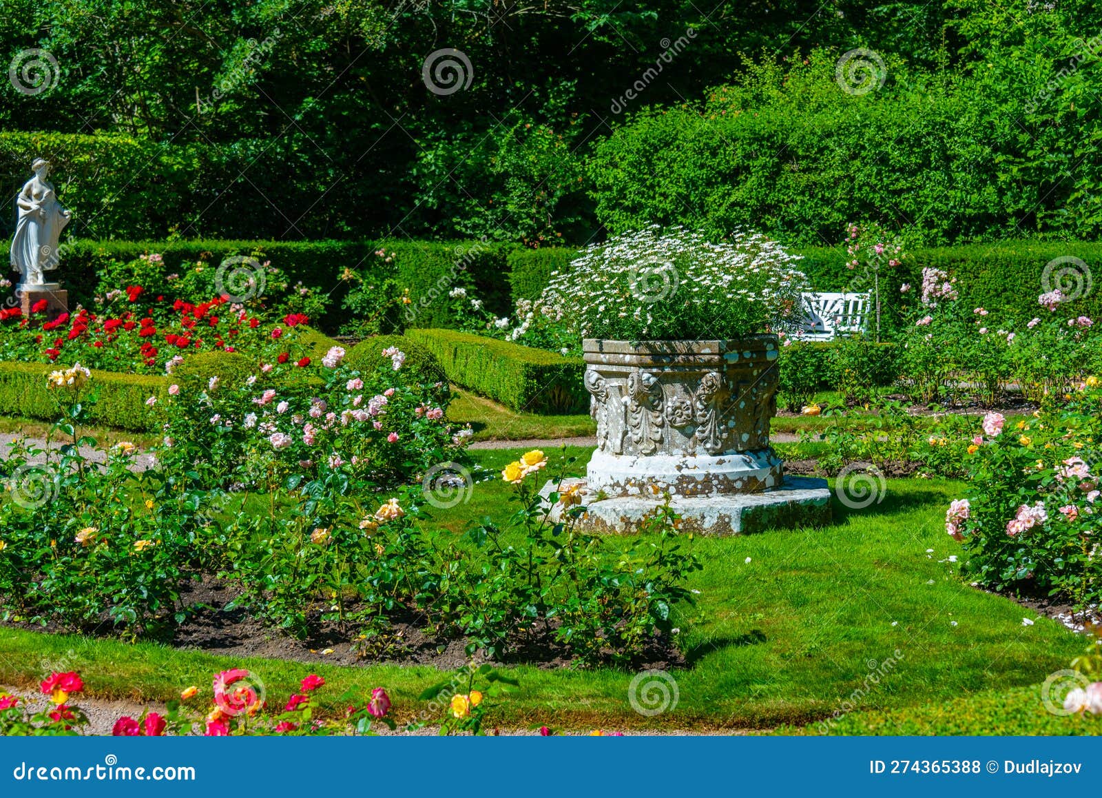 Gardens at Solliden Palace in Sweden Stock Photo - Image of artwork ...