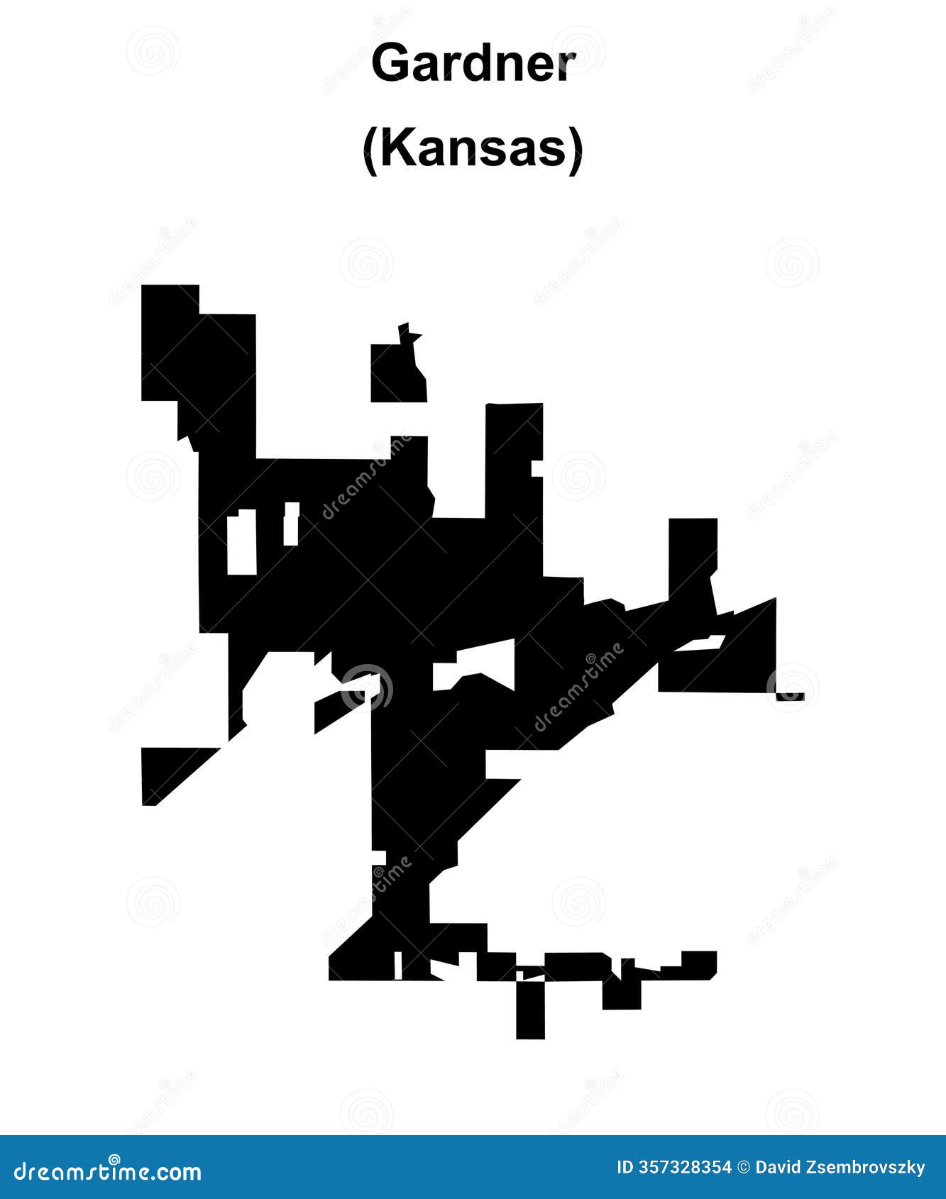 Gardner Outline Map Stock Photo | CartoonDealer.com #357333396