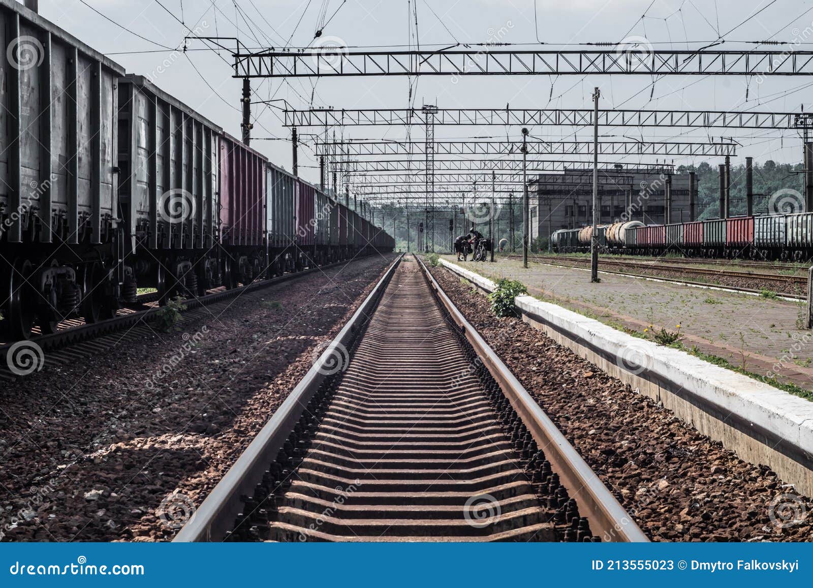 Gare Industrielle Avec Wagons De Marchandises Image stock - Image du ...