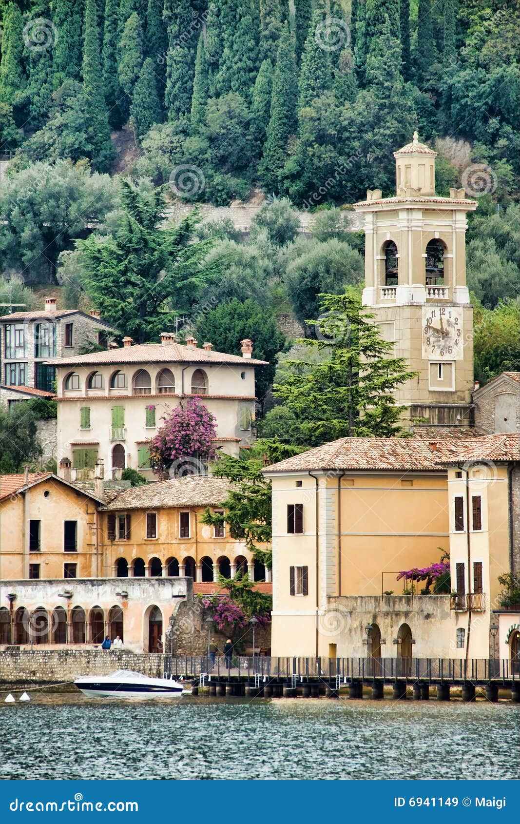 Gargnano tower stock image. Image of europe, tower, lombardy - 6941149