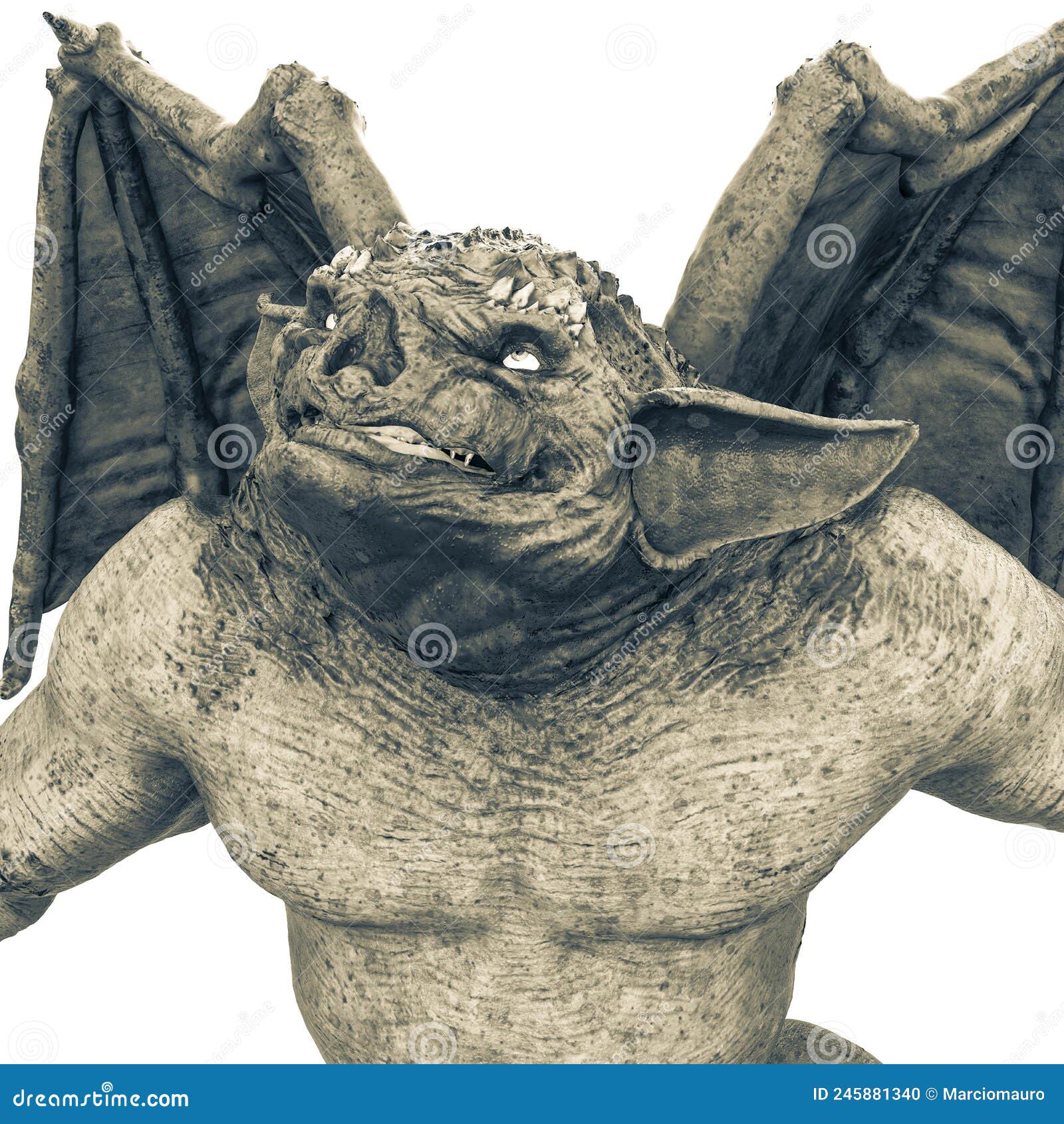 Gargoyle is angry stock illustration. Illustration of exotic - 245881340
