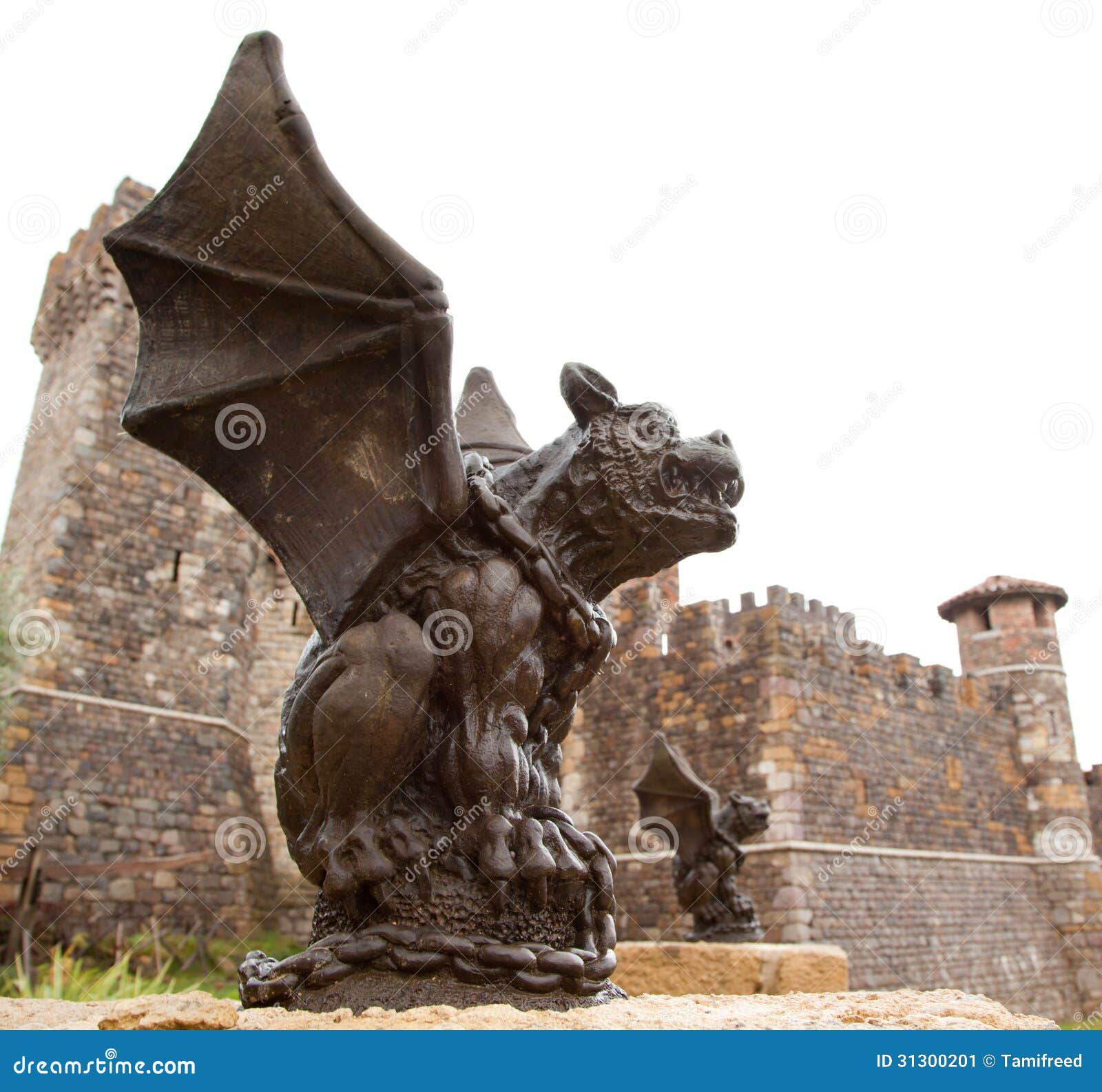 Gargoyle with Castle stock image. Image of twin, america - 31300201