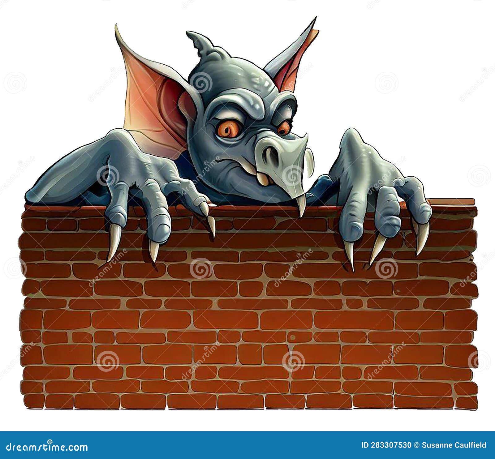 Demon Gargoyle Face Profile Cartoon Vector | CartoonDealer.com #22132921