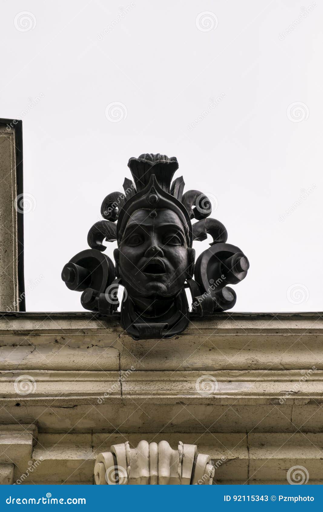 Gargoyle stock image. Image of face, sculpture, roof - 92115343