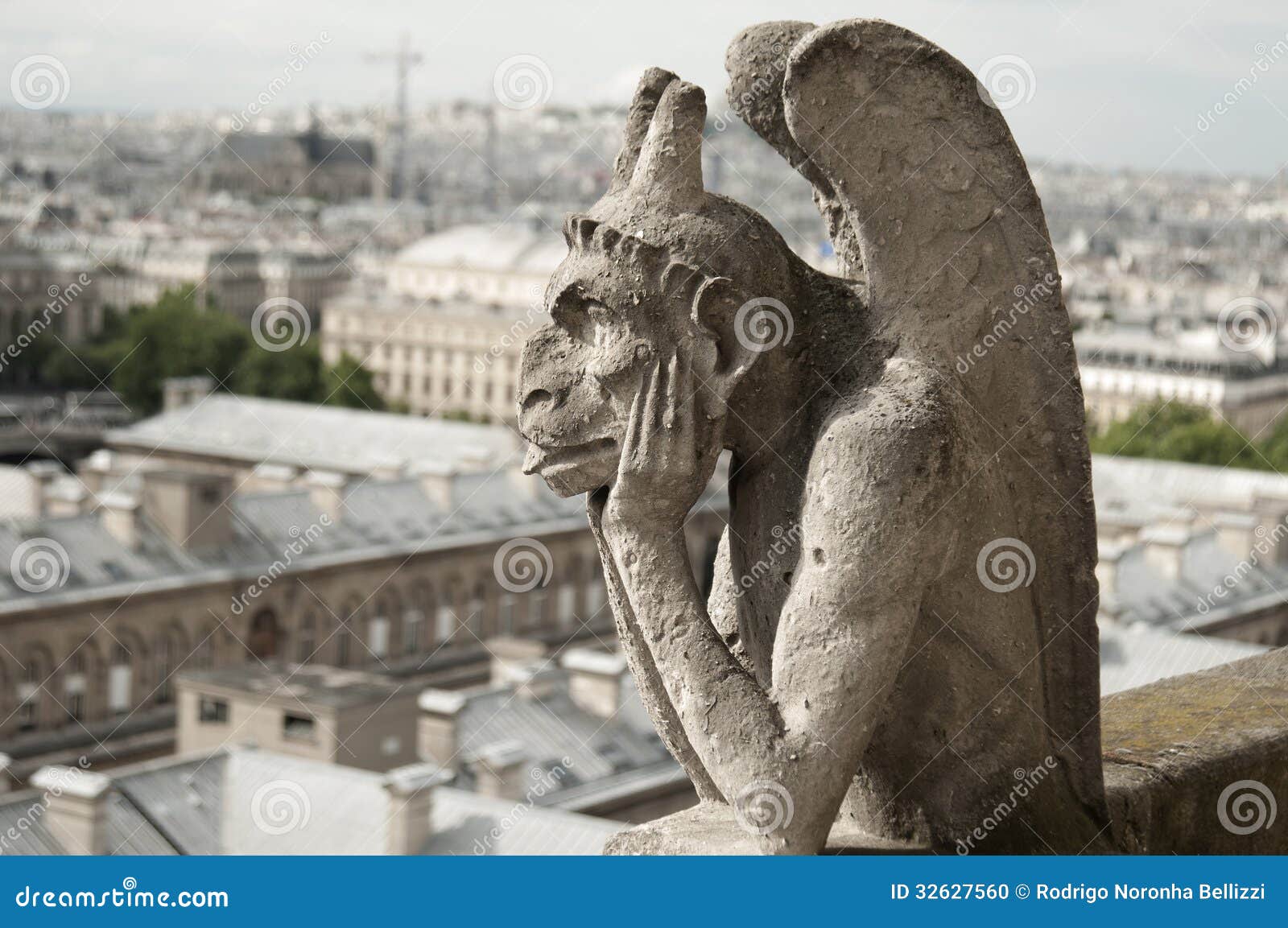 Gargoyle at Notre-Dame Cathedral, Paris Stock Photo - Image of dame ...