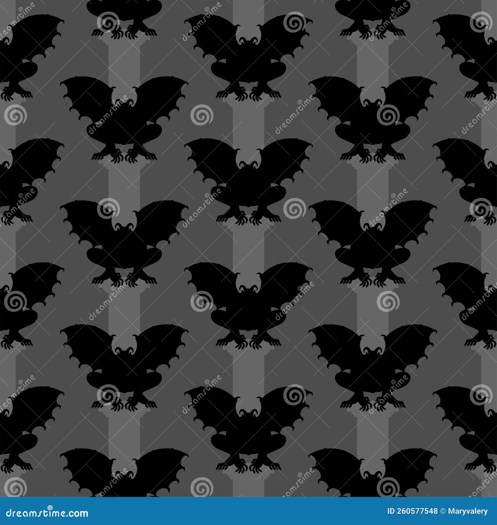 Gargoyle Pattern Seamless. Stone Demonic Character, Monster Background ...