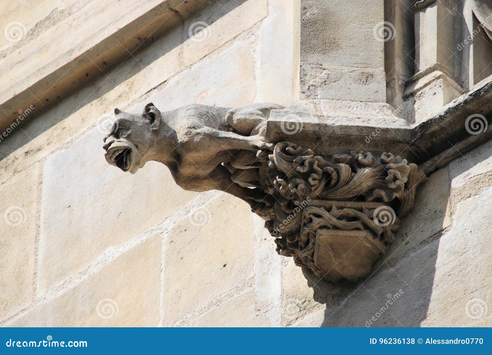 Gargoyle in Saint-Jacques Tower Stock Photo - Image of closeup ...