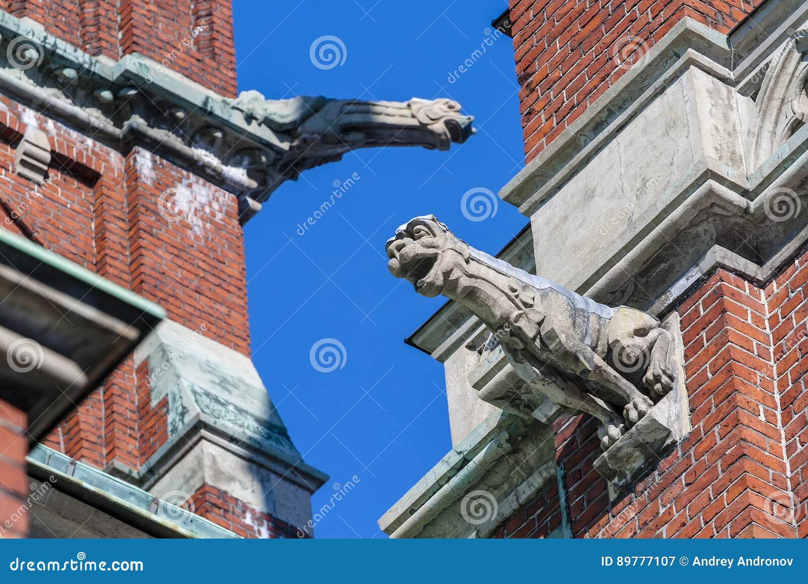 Gargoyle on the tower stock image. Image of catholic - 89777107
