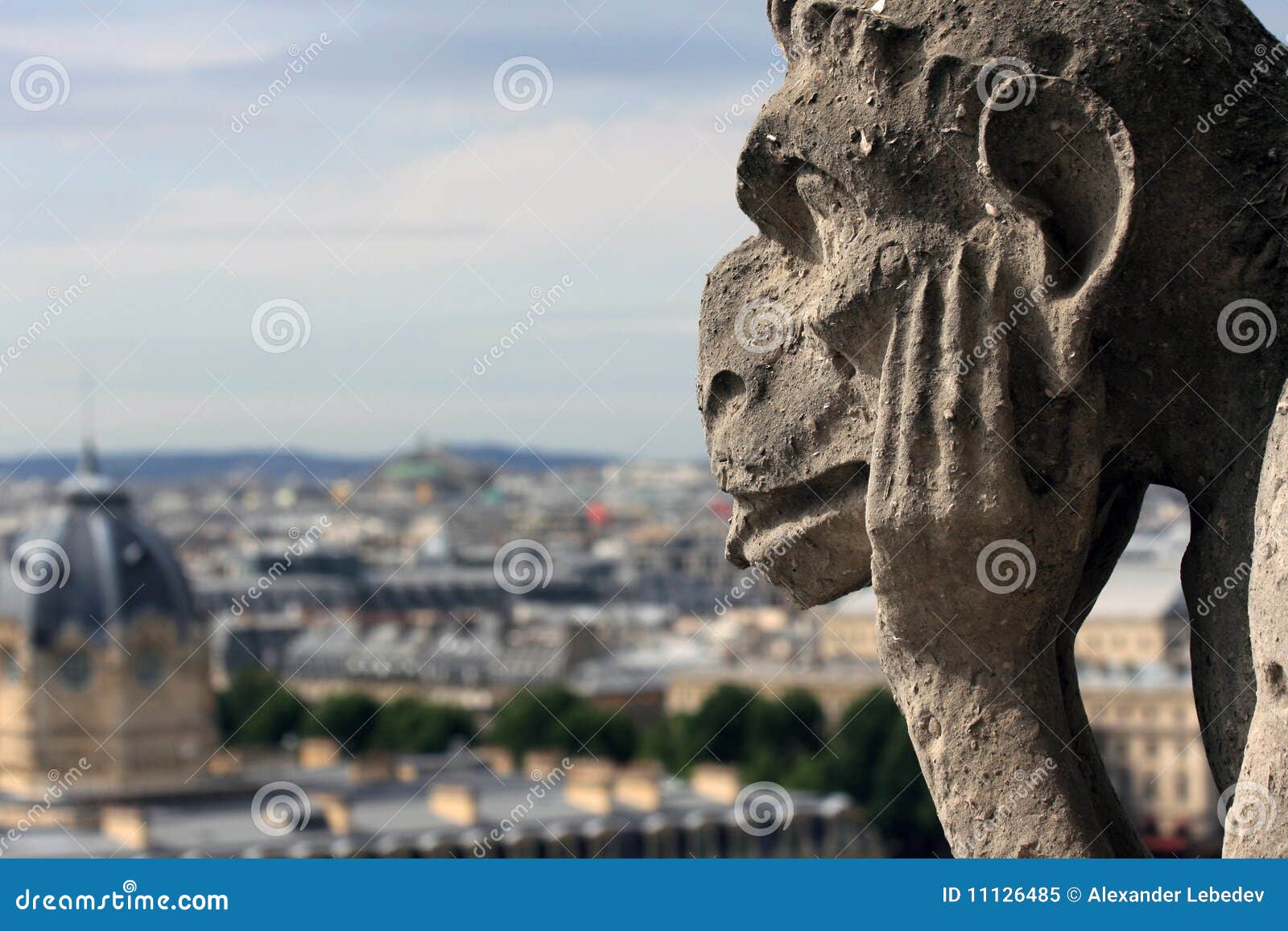 Gargoyle is Watching on Paris Stock Image - Image of notre, parisian ...