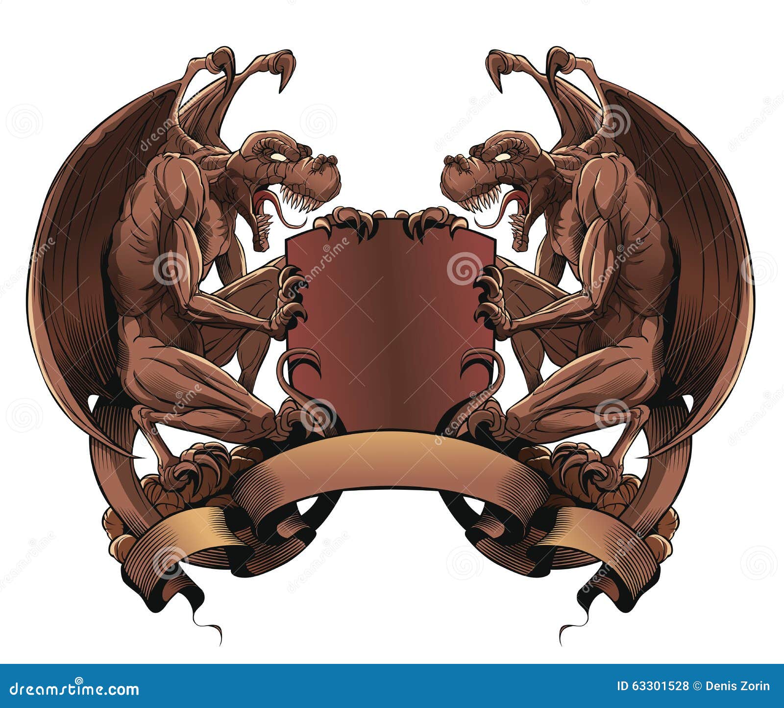 Gothic Shield Insignia Cartoon Vector | CartoonDealer.com #7495629