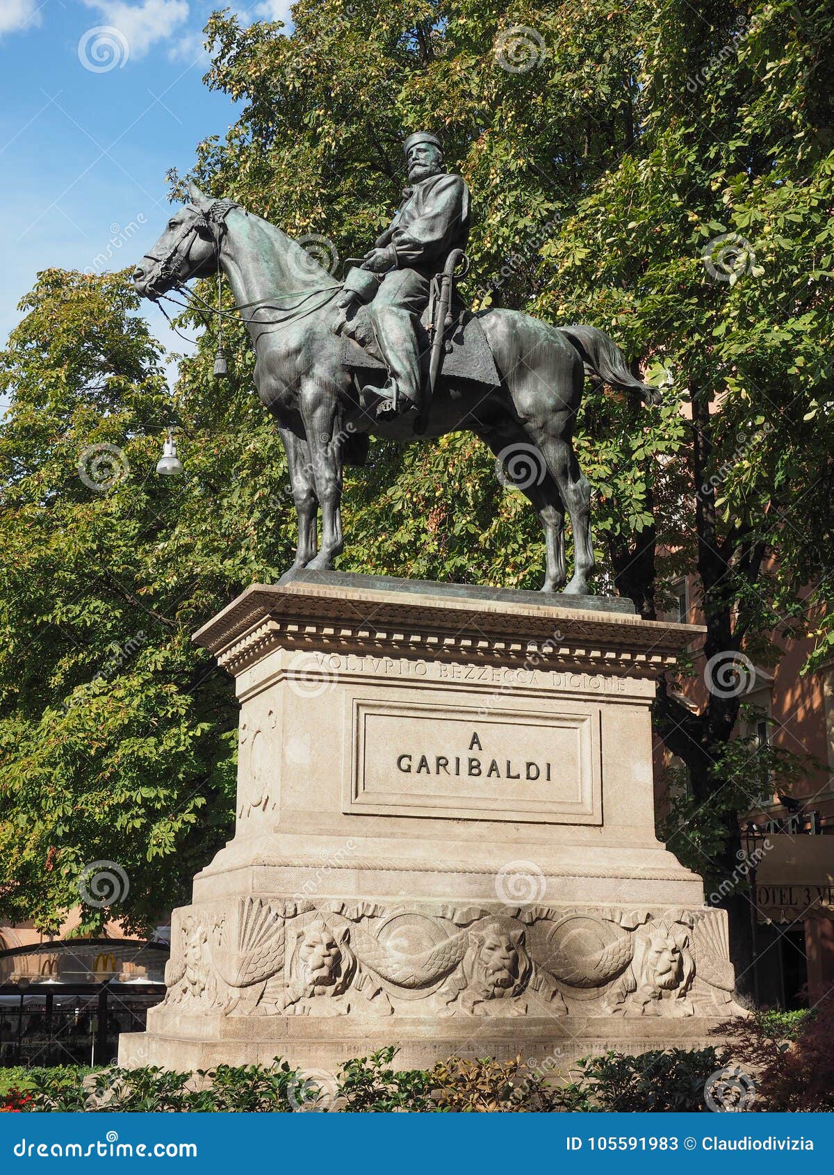 Garibaldi Monument I Bolognaen Fotografering för Bildbyråer - Bild av ...
