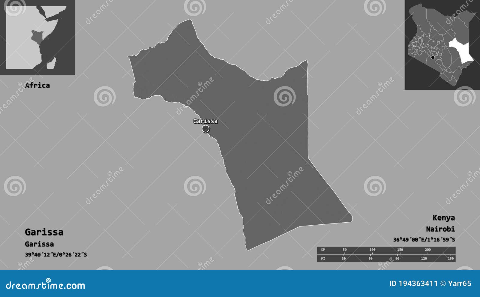 Garissa, County of Kenya,. Previews. Bilevel Stock Illustration ...