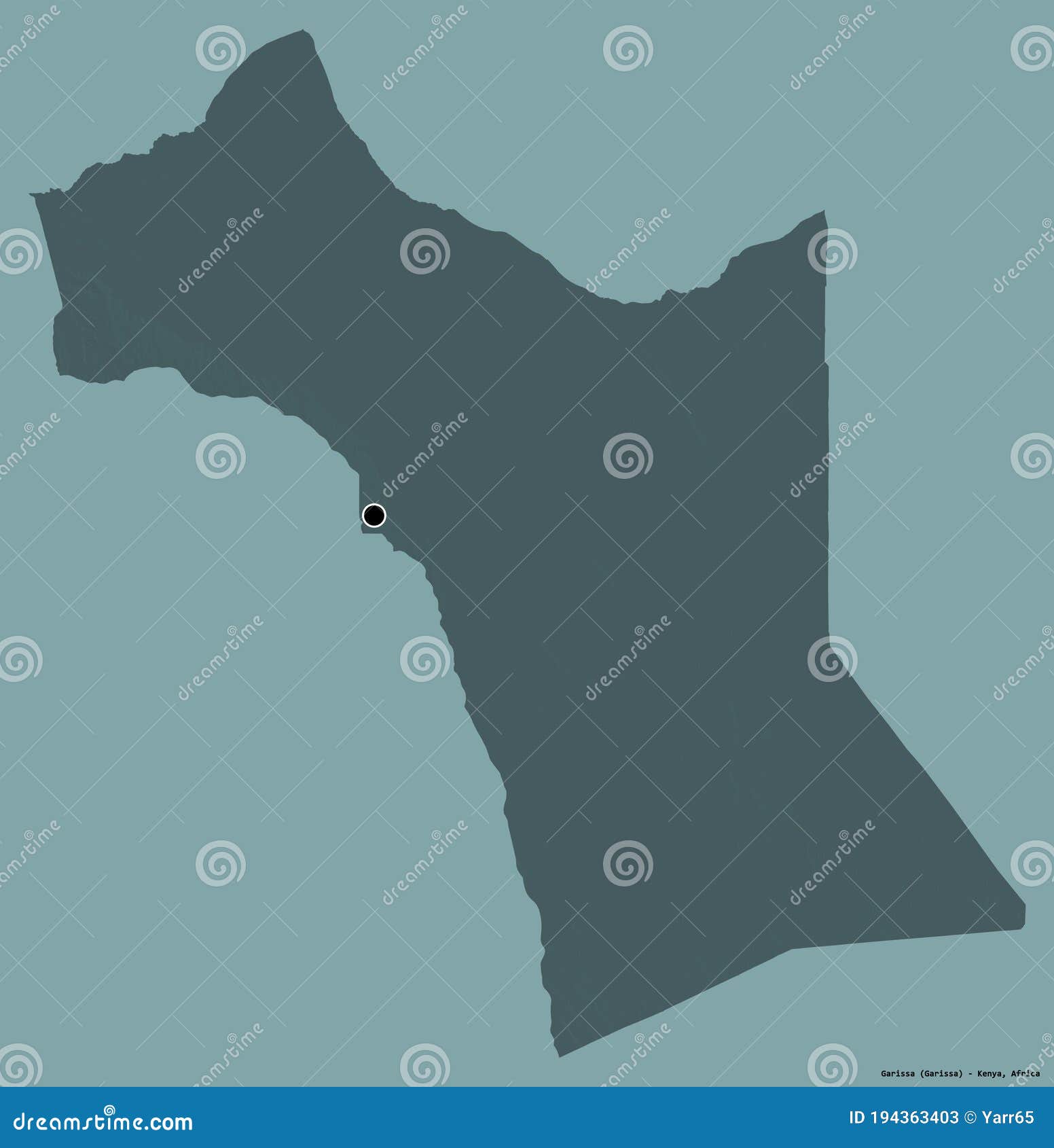 Garissa, County of Kenya, on Solid. Administrative Stock Illustration ...