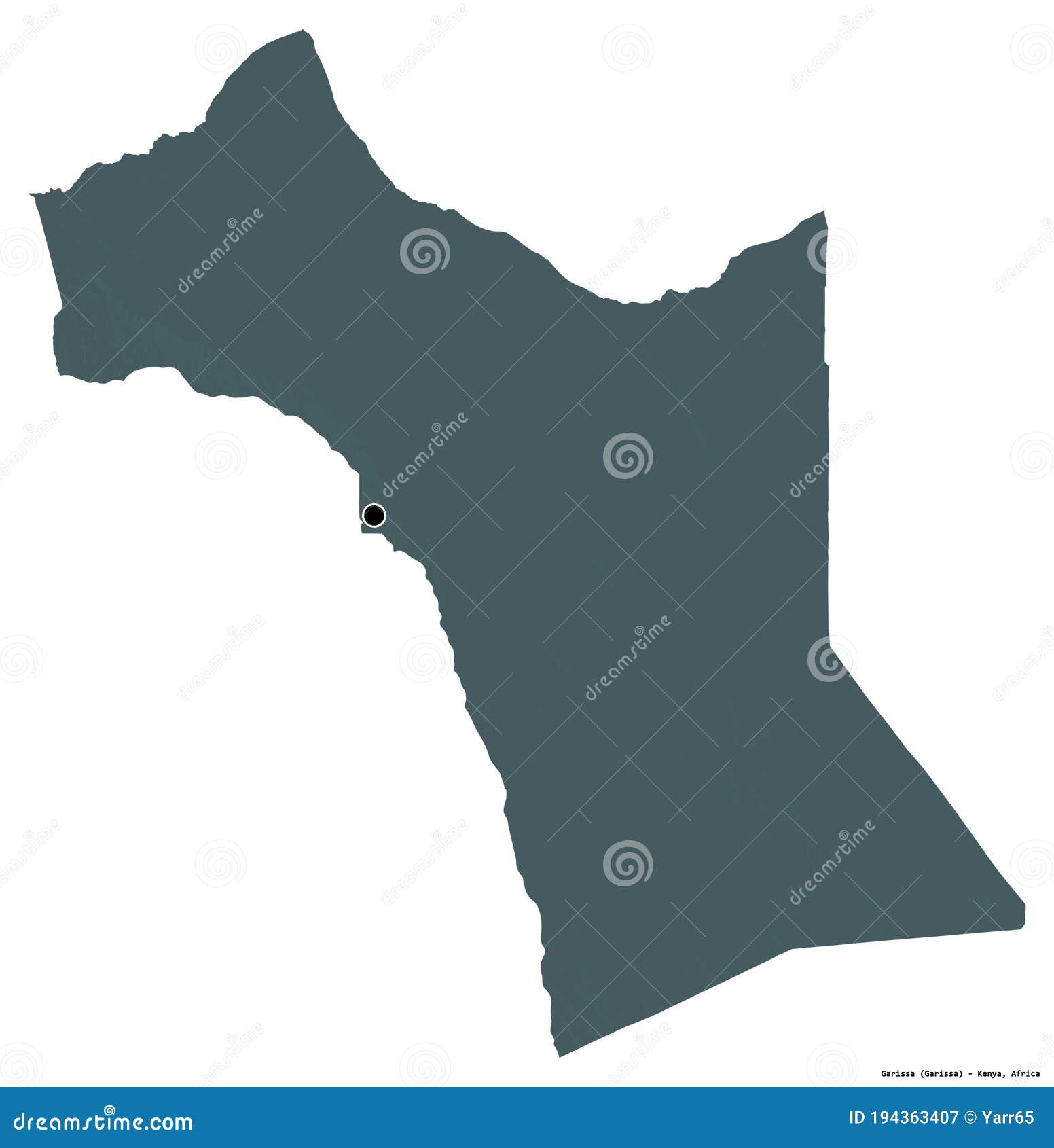 Garissa, County of Kenya, on White. Administrative Stock Illustration ...