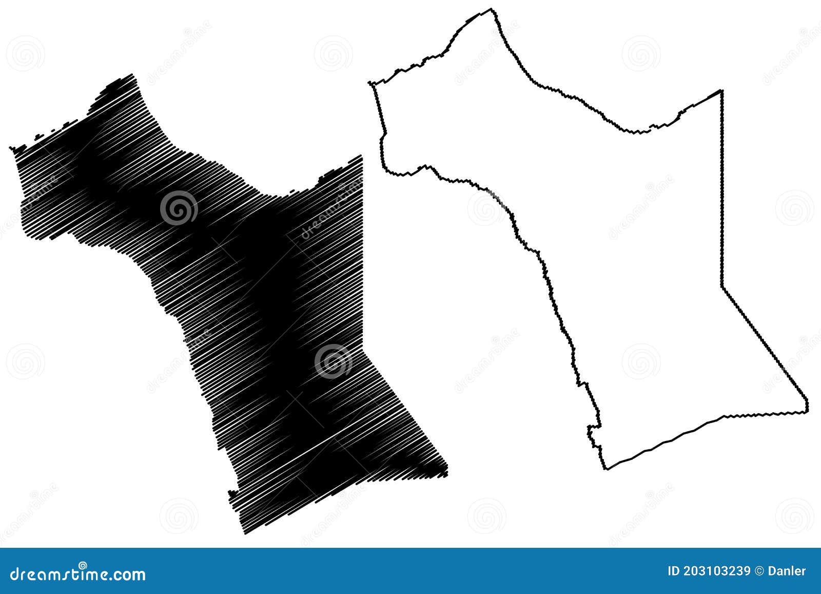 Garissa County Republic of Kenya, North Eastern Province Map Vector ...