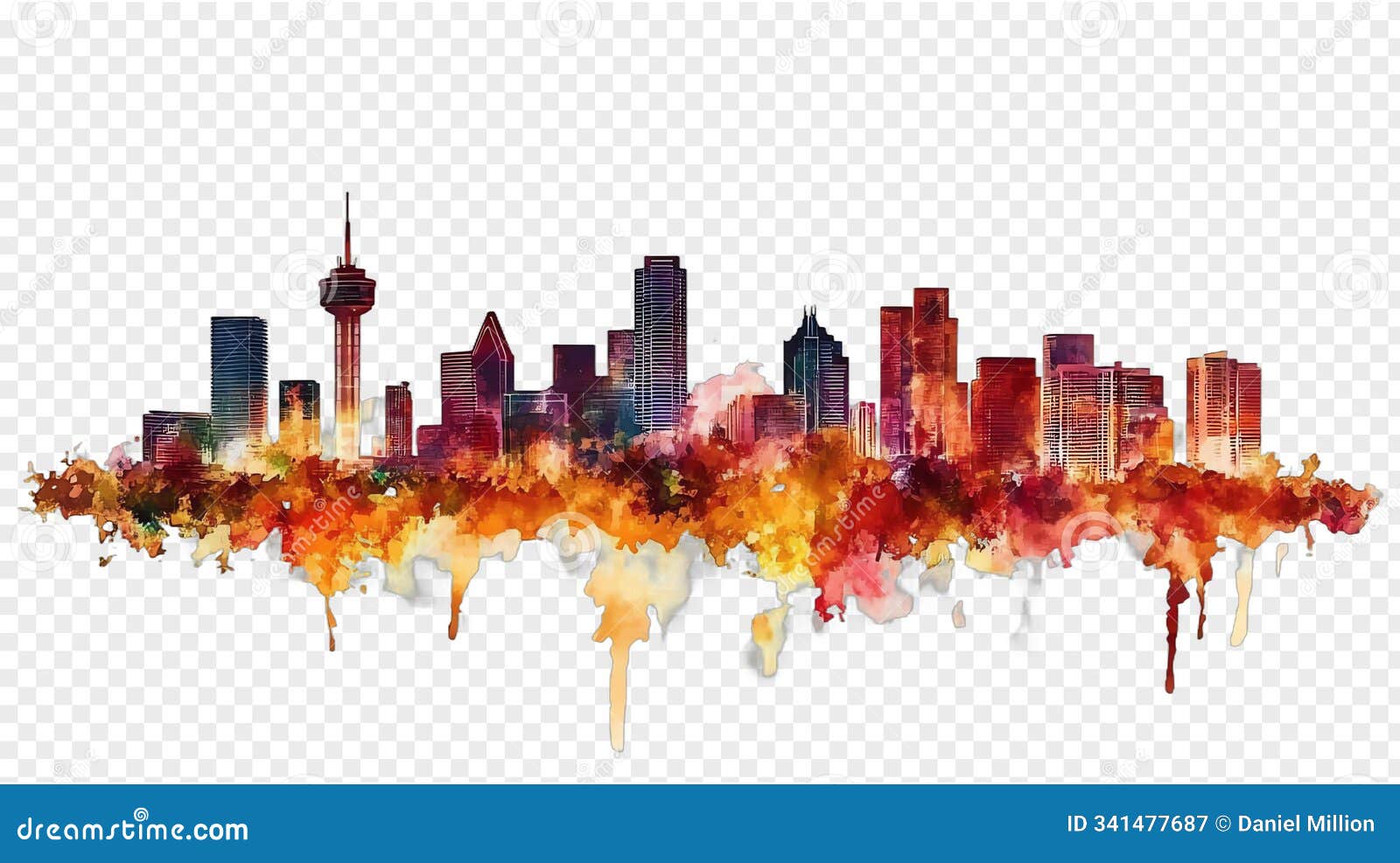 Garland city skyline stock illustration. Illustration of cityscape ...
