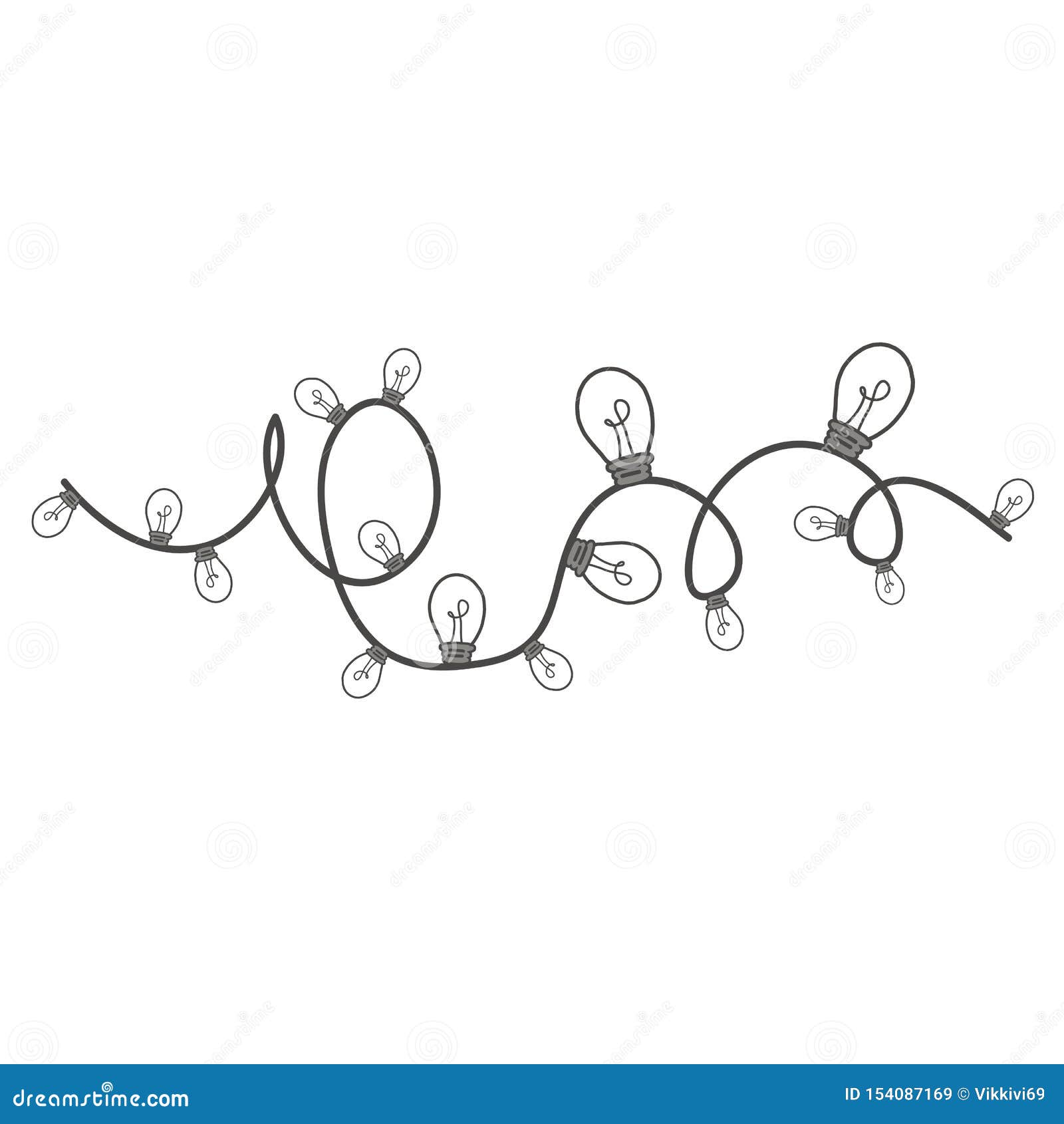Garland in Doodle Style. Hand-drawn Vector Illustration Stock ...