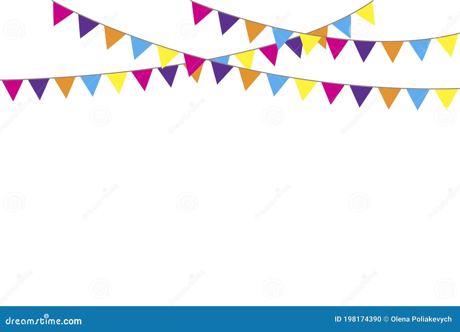 Garland of Flags for Birthday. Party Triangular Banners. Background for the Holiday Stock Vector ...