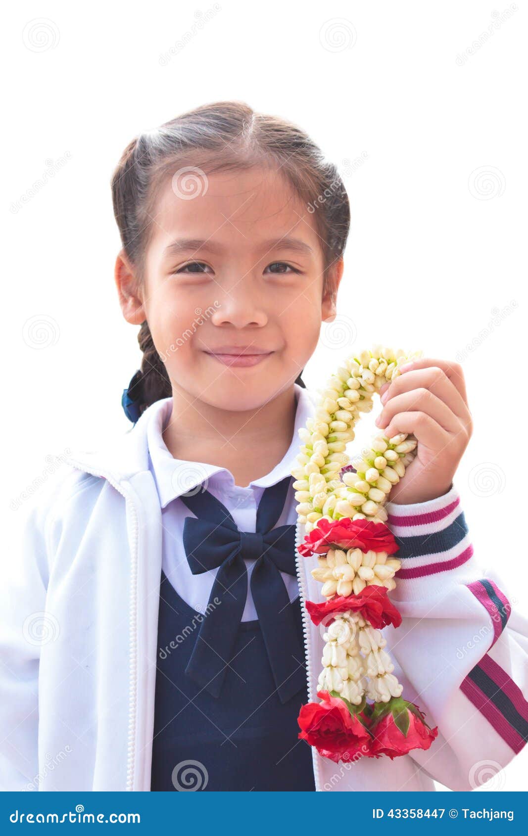 Garland of Jasmine Flower on Hand. Stock Image - Image of religion ...
