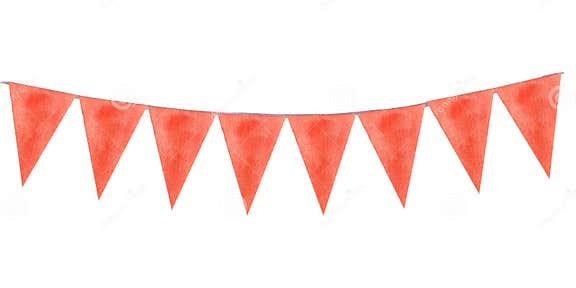 Garland of Triangular Flags Hand Drawn Watercolor. Element for Decor ...