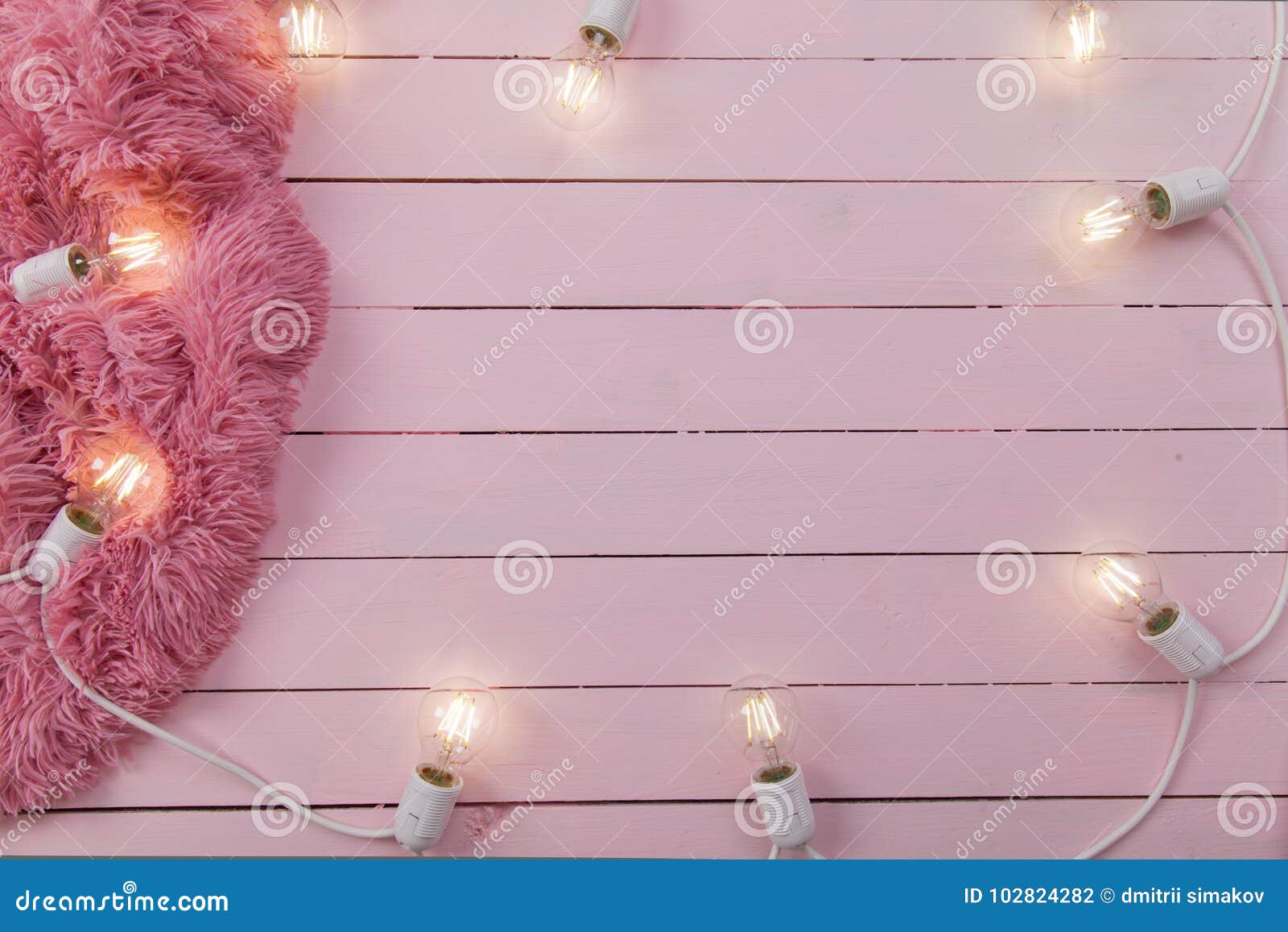 Light of White Lamps Pink Boards Stock Photo - Image of dining, design ...
