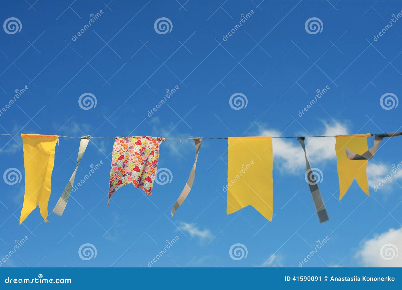 Yellow And Red Flags Warning Sign Defocused Female Volunteer Lifesaving ...