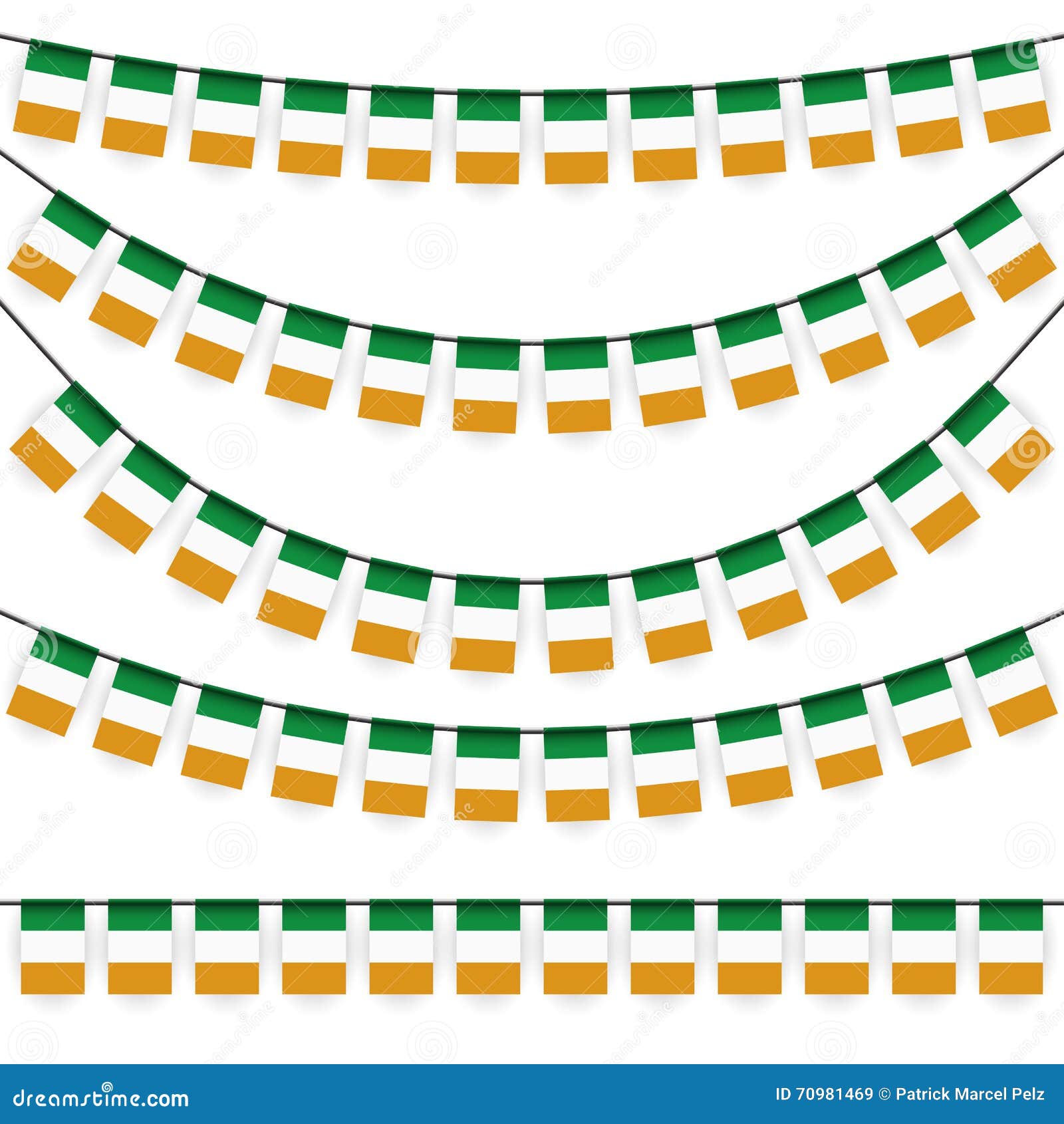 Garlands with Irish National Colors Stock Vector - Illustration of ...