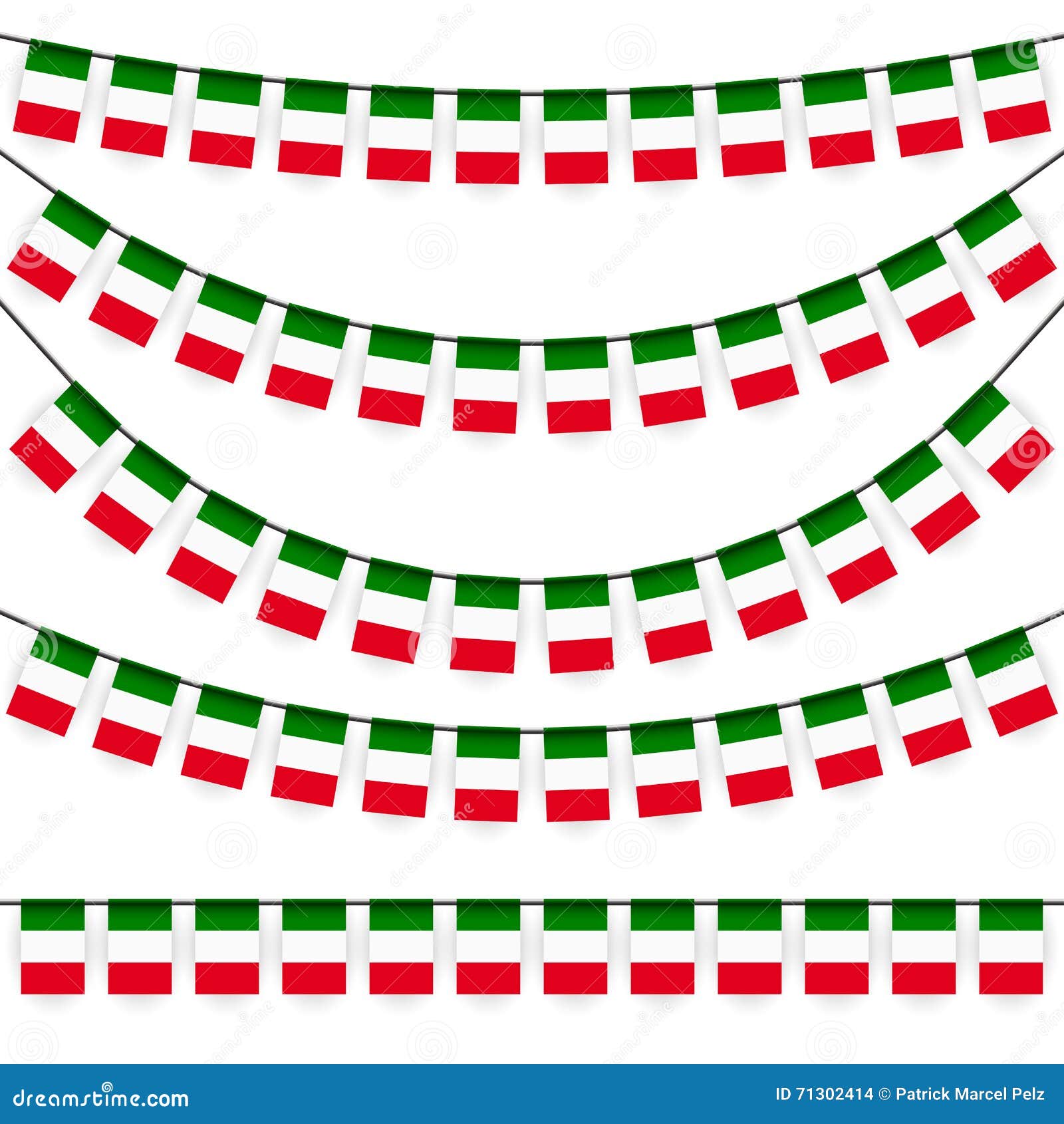 Garlands with Italian National Colors Stock Vector - Illustration of ...