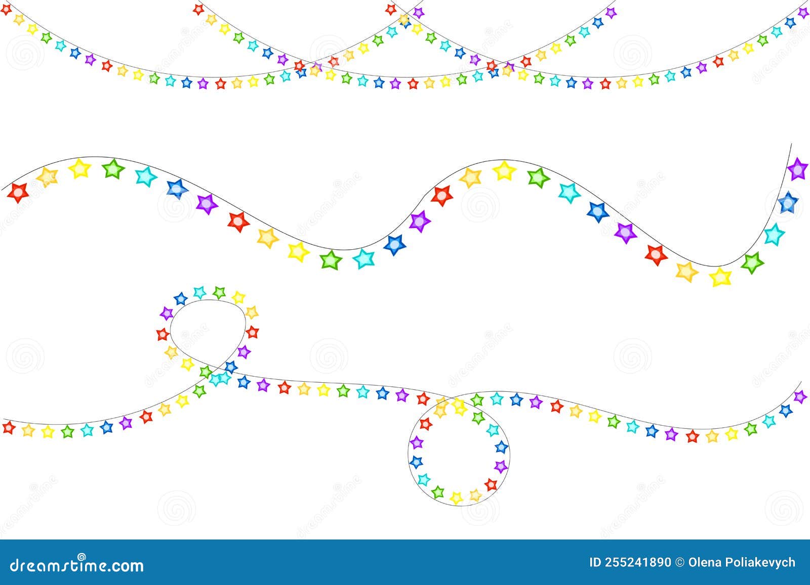 Garlands of Stars. Wave Pattern. Magic Print. Vector Illustration ...