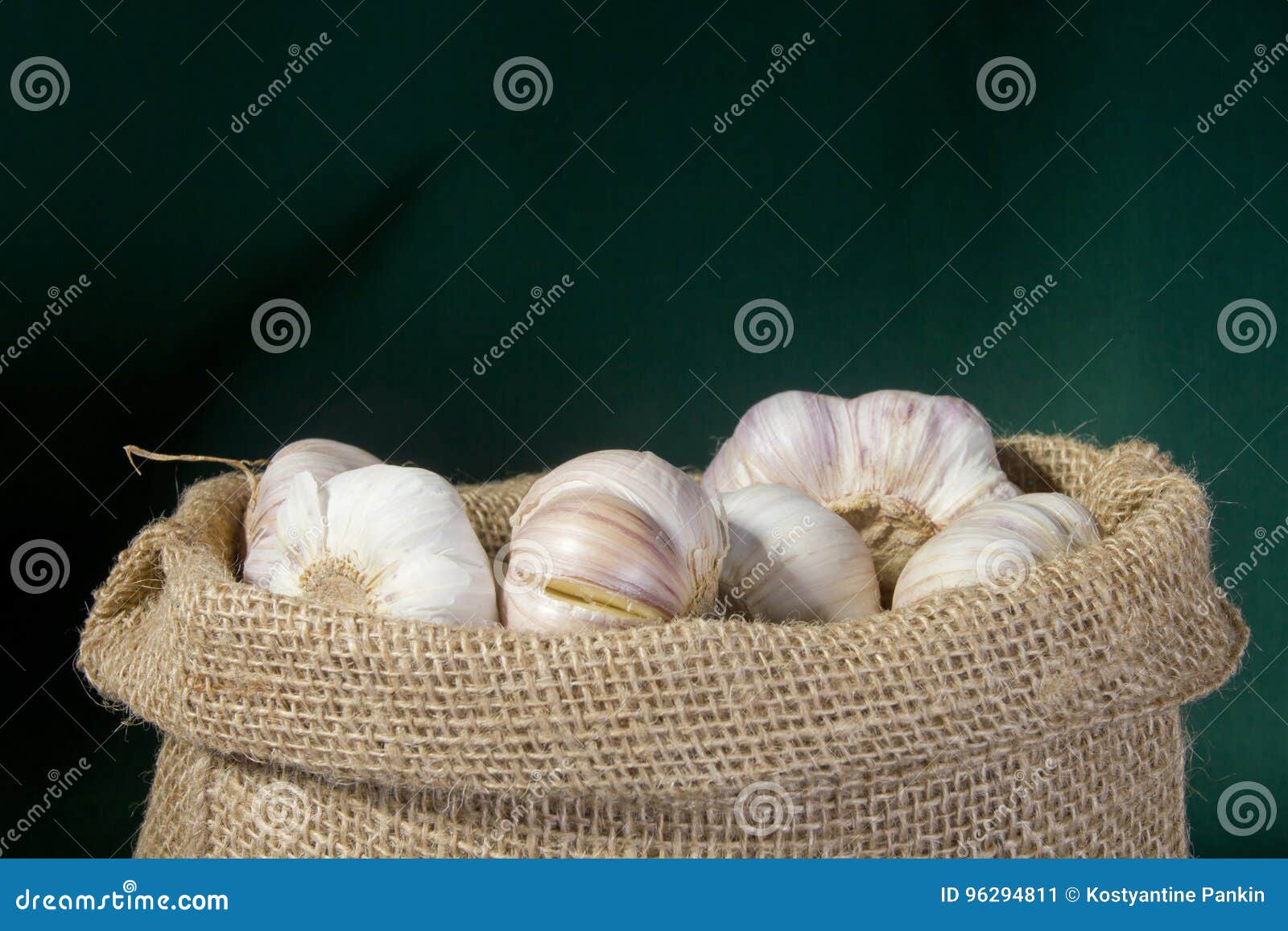 Garlic in a bag stock image. Image of table, taste, healthy - 96294811