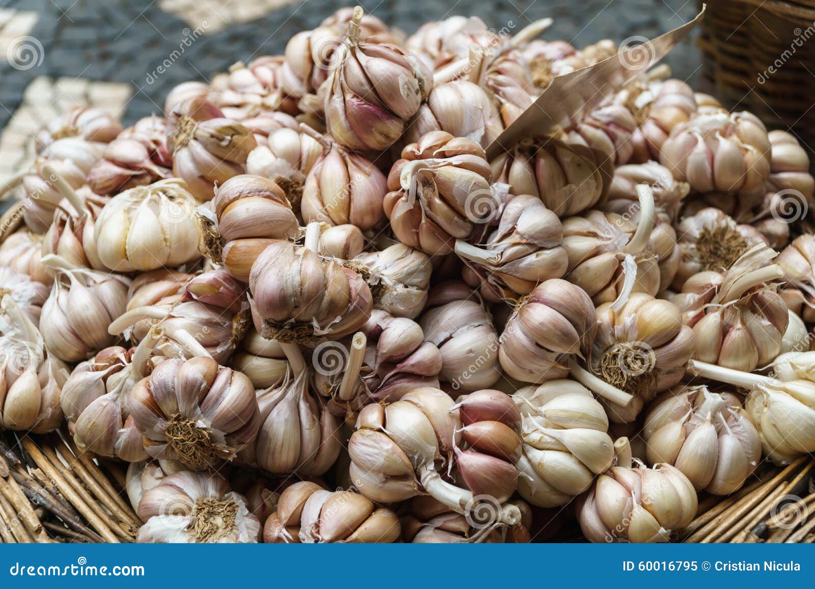 Garlic basket stock image. Image of bazaar, grand, coloured - 60016795