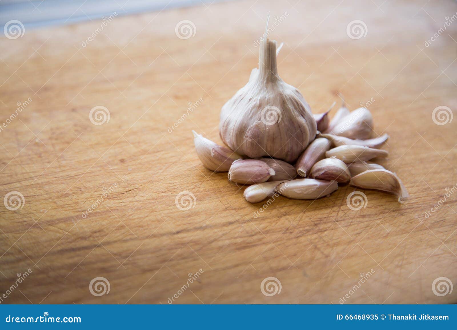 Garlic on block stock image. Image of asian, home, block - 66468935