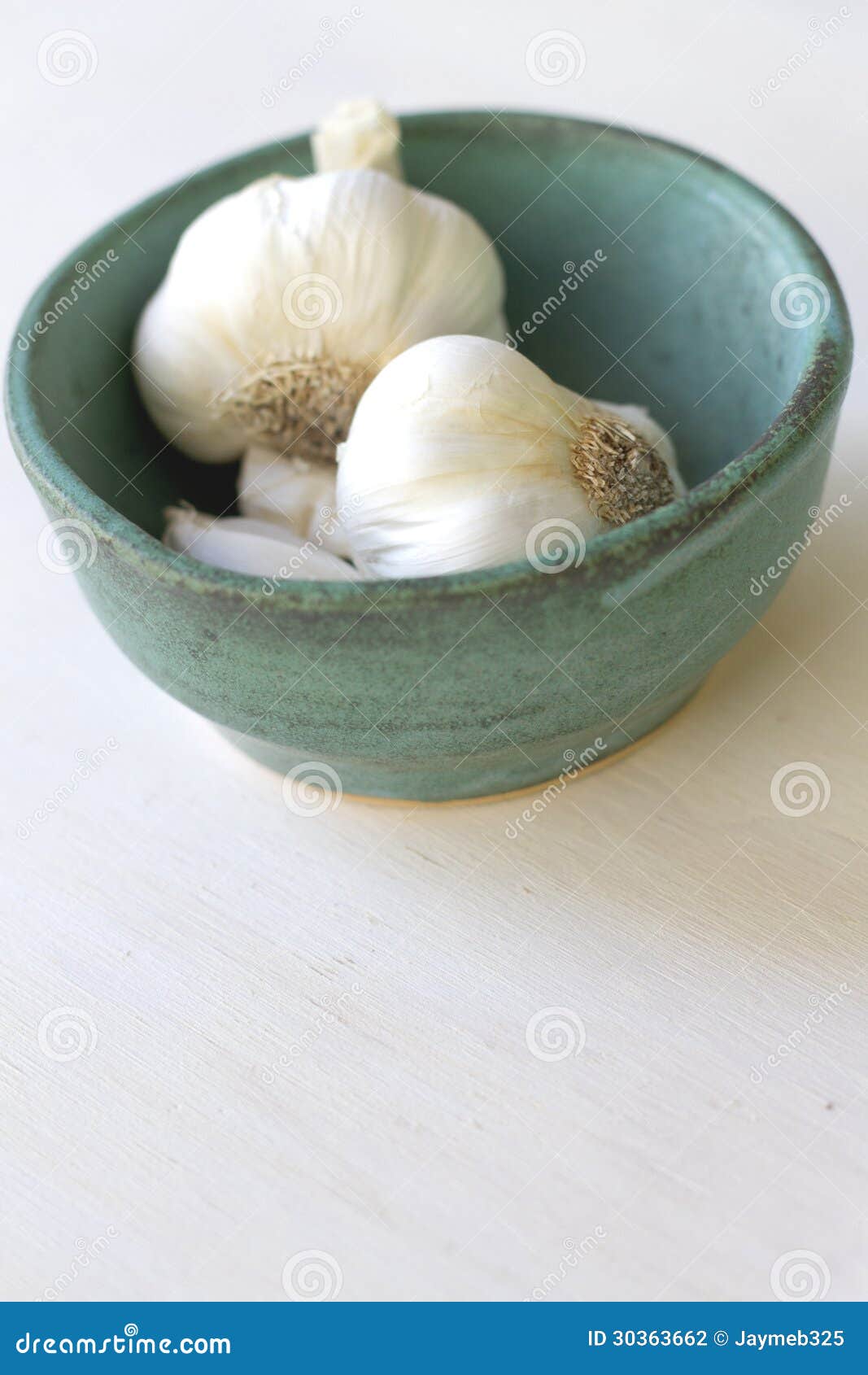 Garlic stock photo. Image of food, pieces, bowl, white - 30363662