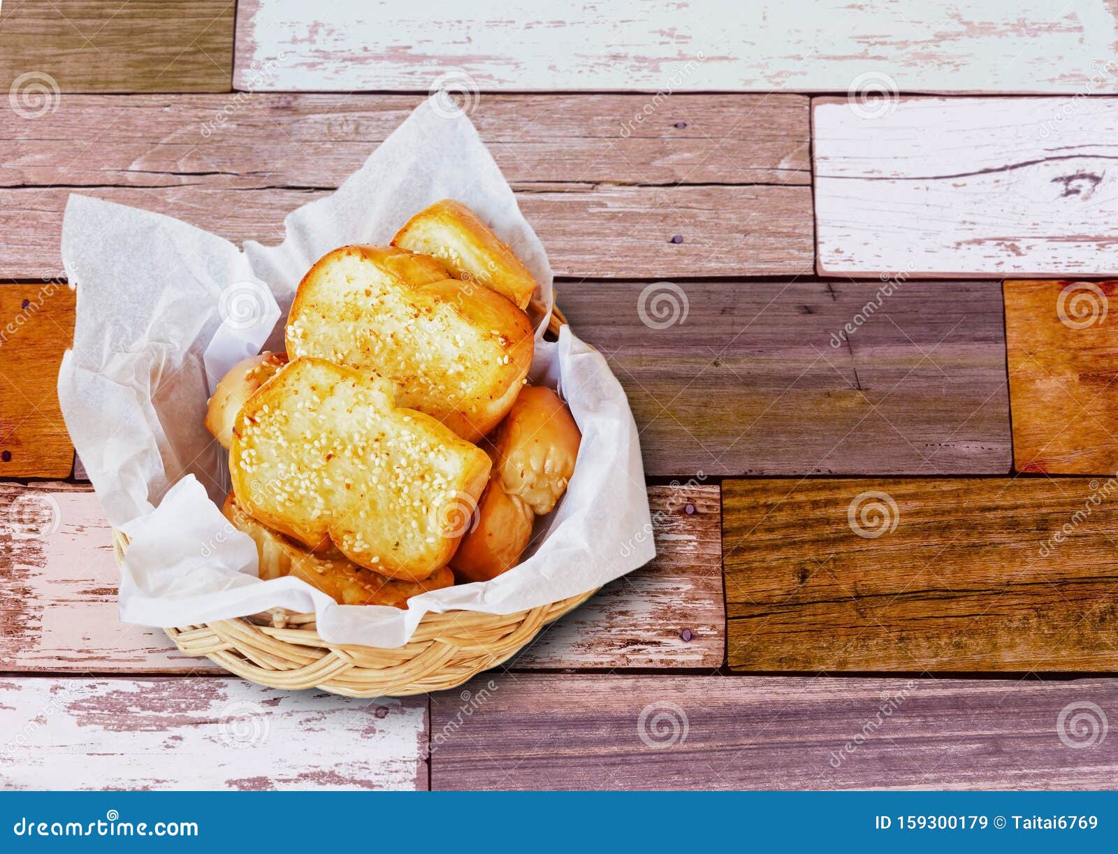 Garlic bread for breakfart stock image. Image of baked - 159300179