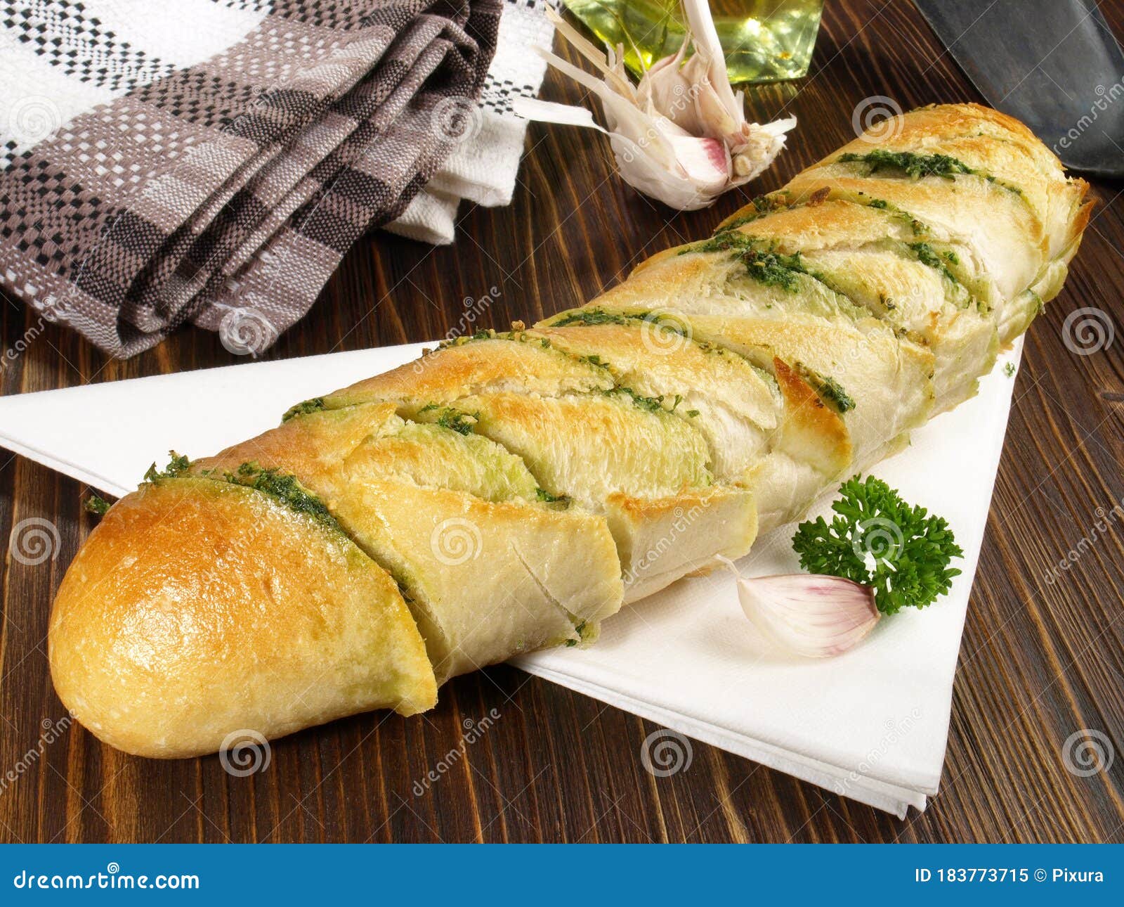 Garlic Bread - Fast Food stock image. Image of gourmet - 183773715