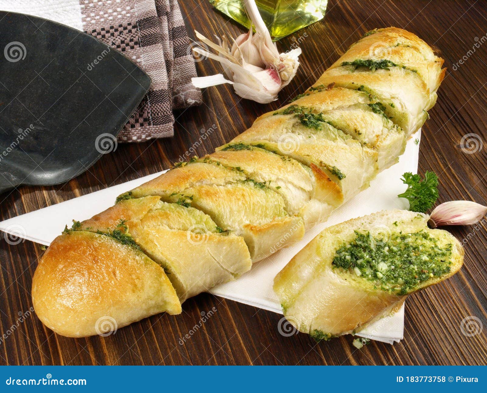 Garlic Bread - Fast Food stock photo. Image of isolated - 183773758