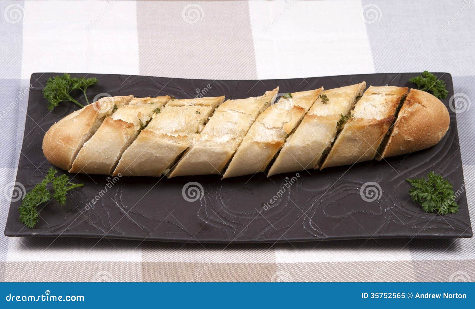 Garlic bread stock image. Image of slate, plate, starter - 35752565