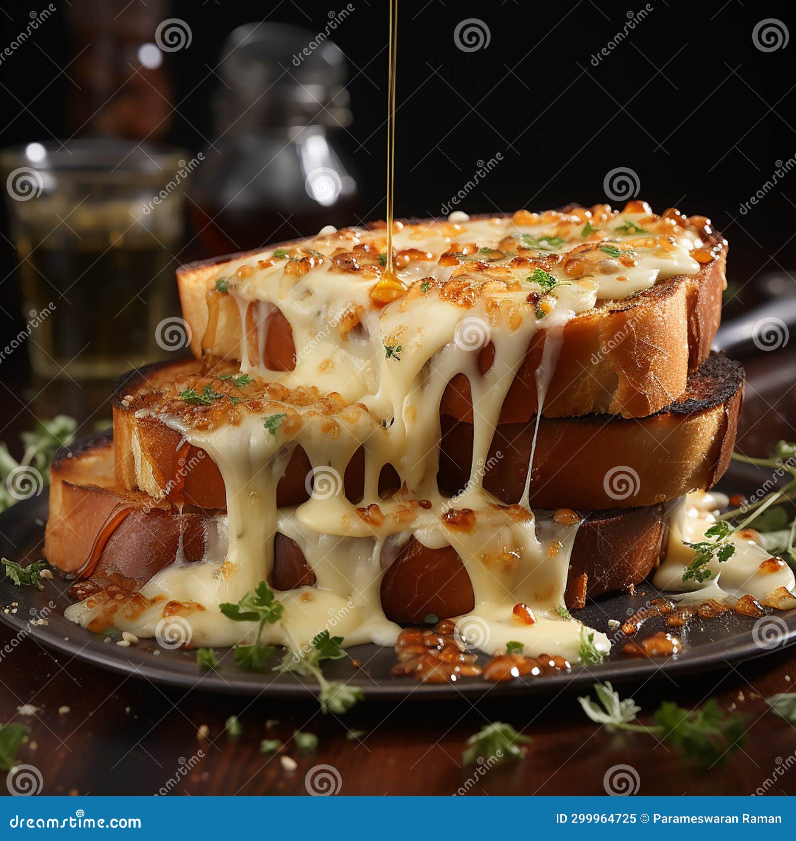 Garlic bread stock image. Image of icing, snack, produce - 299964725