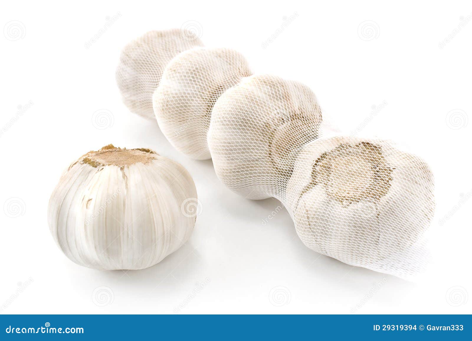 Garlic bulbs in net stock photo. Image of healthy, eating - 29319394