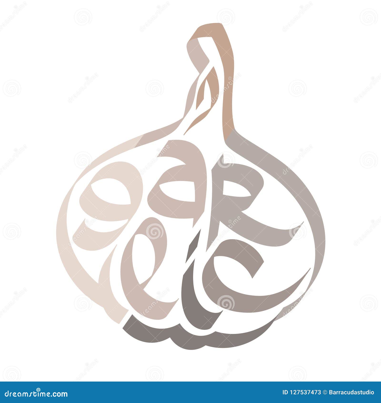 Garlic Calligraphy, Typography. Vegetable Typography. Stock Vector ...