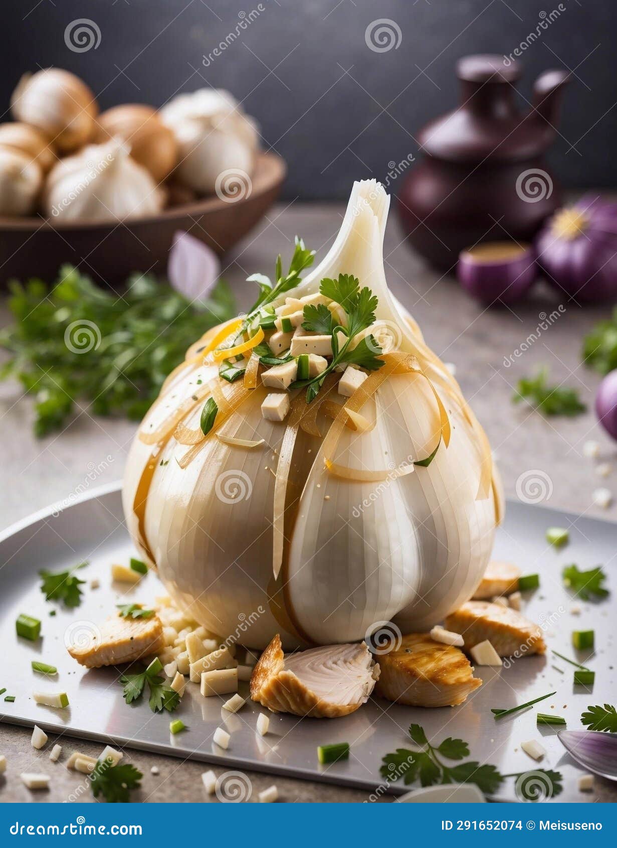 Garlic with Chicken Illustration Stock Illustration - Illustration of ...