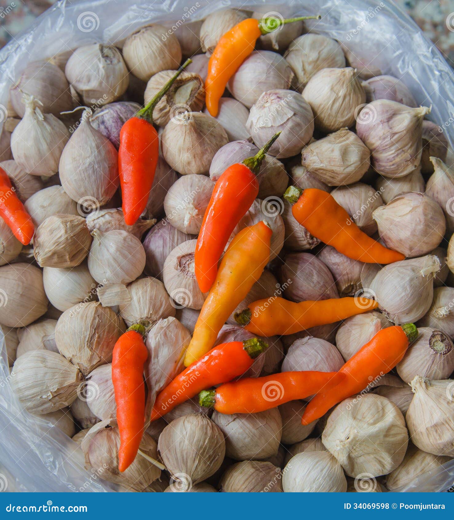 Garlic and chilli stock photo. Image of organic, white - 34069598