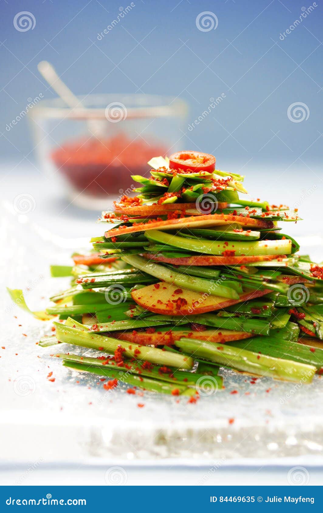 Garlic Chive Salad Buchu Muchim Stock Image - Image of board, dish ...