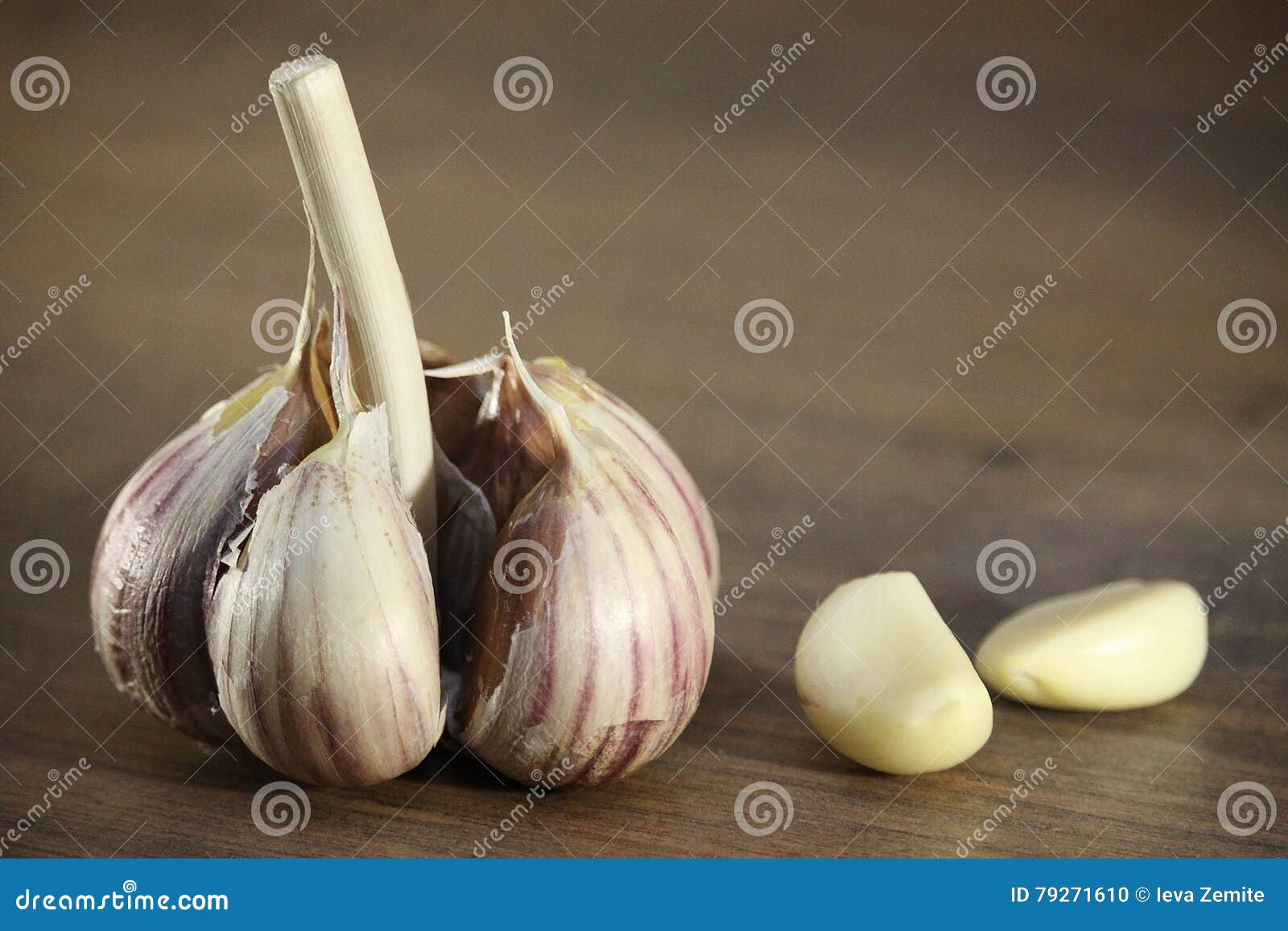 Garlic stock photo. Image of aromatic, brown, close, eating - 79271610