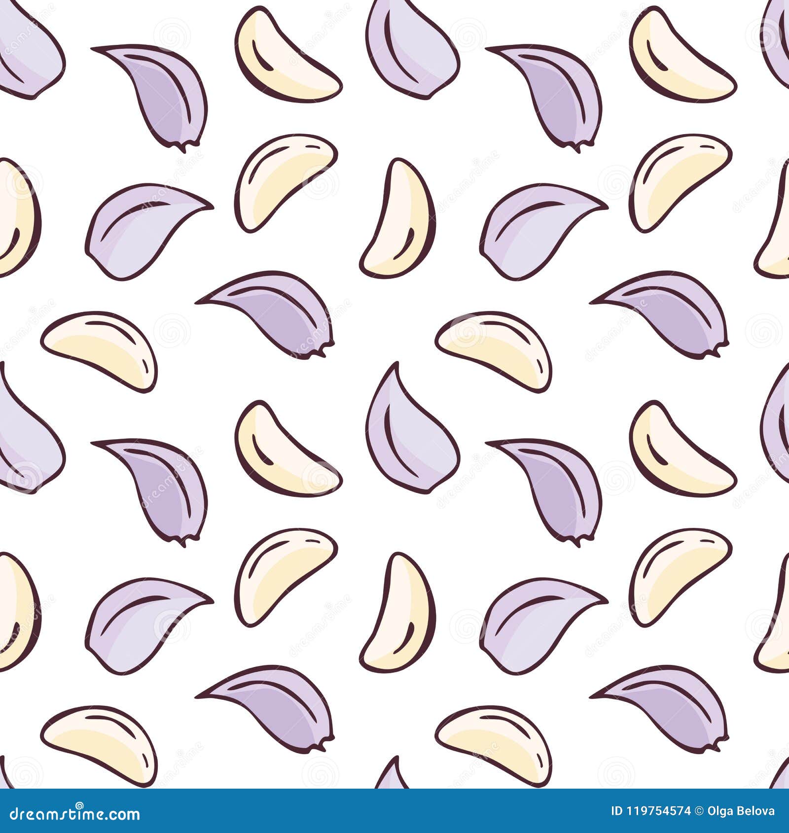 Garlic clove pattern stock vector. Illustration of style - 119754574